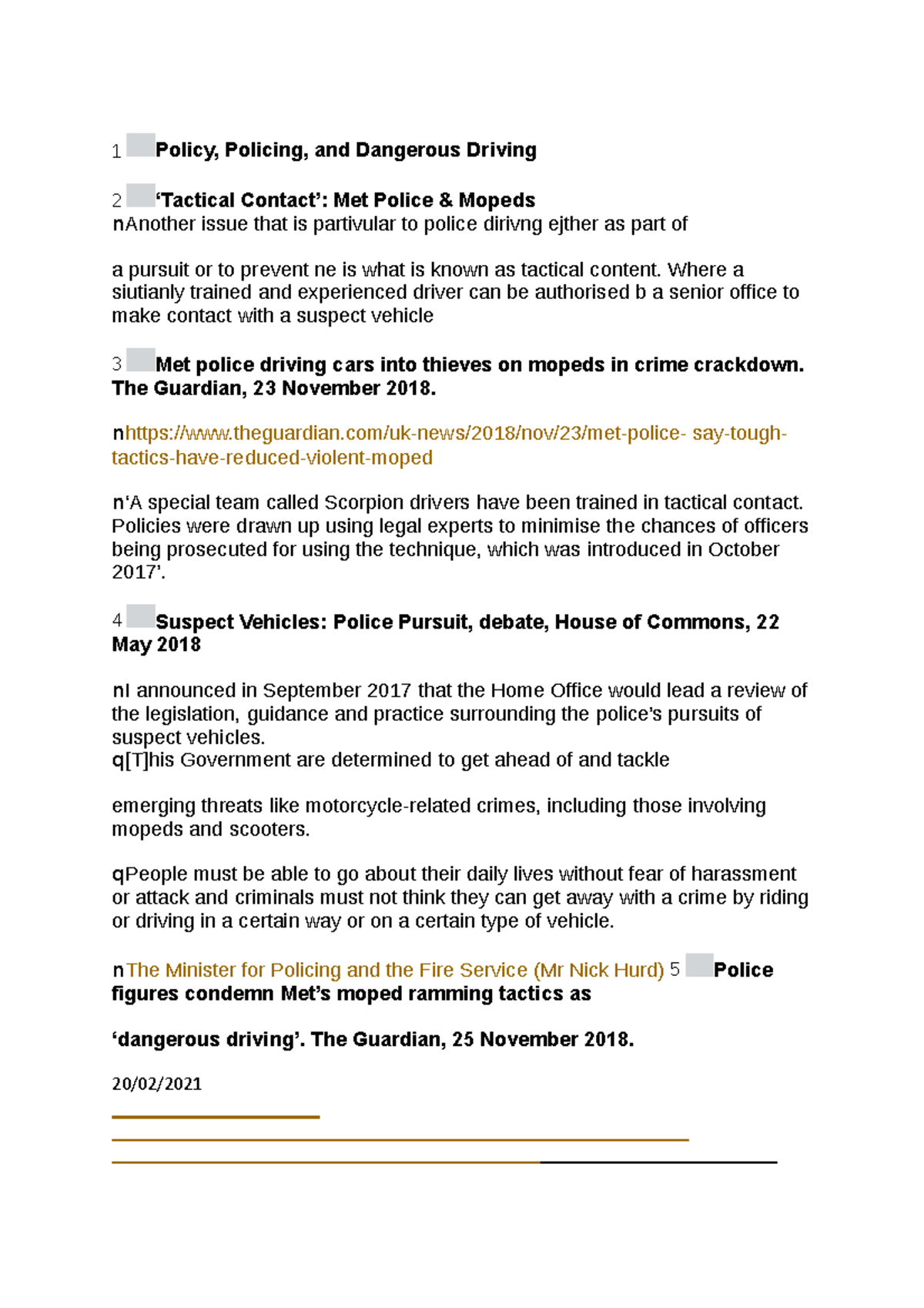 Policy and policing - 1 Policy, Policing, and Dangerous Driving 2 ...