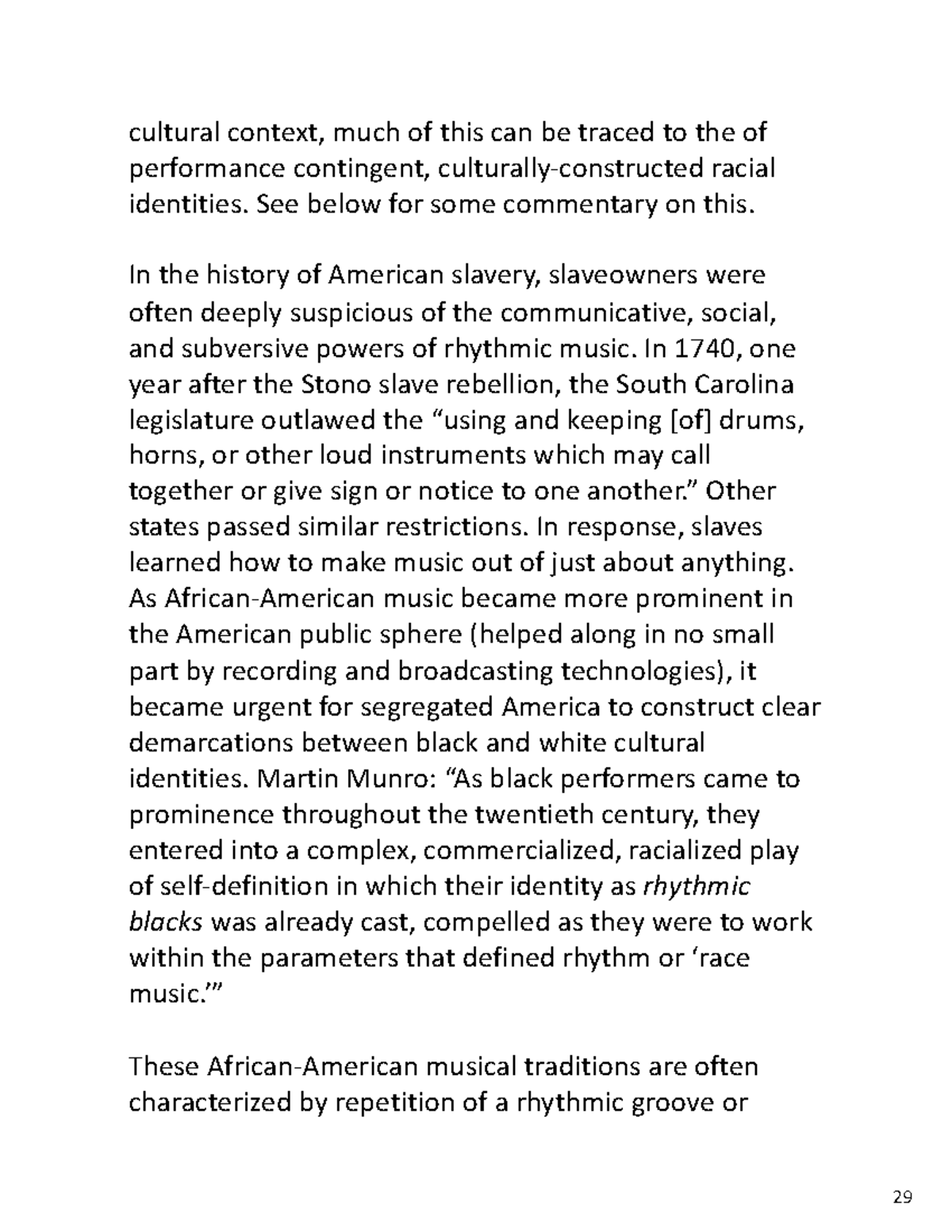 Setting The Stage Notes 33-33 - cultural context, much of this can be ...