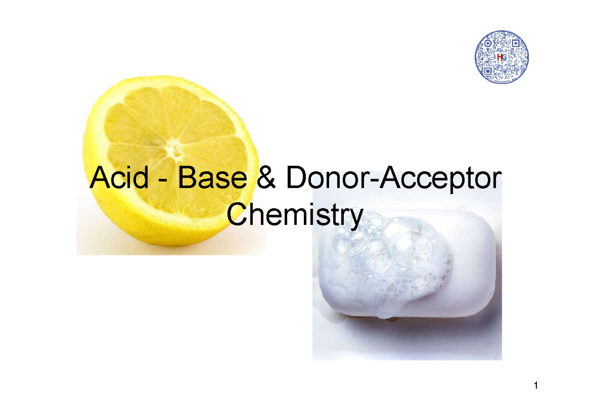 CM2112 Part 2 - Acid - Base & Donor-Acceptor Chemistry Thermodynamic ...