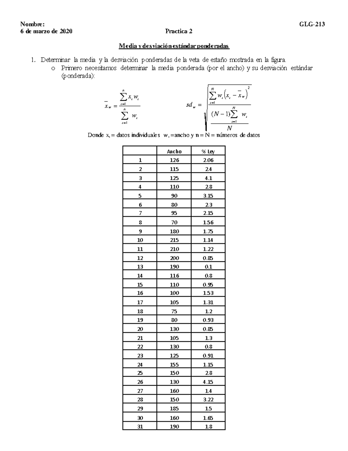 P 2 desv std - desviacion - Warning: TT: undefined function: 32 Nombre ...