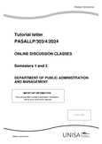 PUB1501 - Unisa - Nature, Content and Scope of Public Administration ...