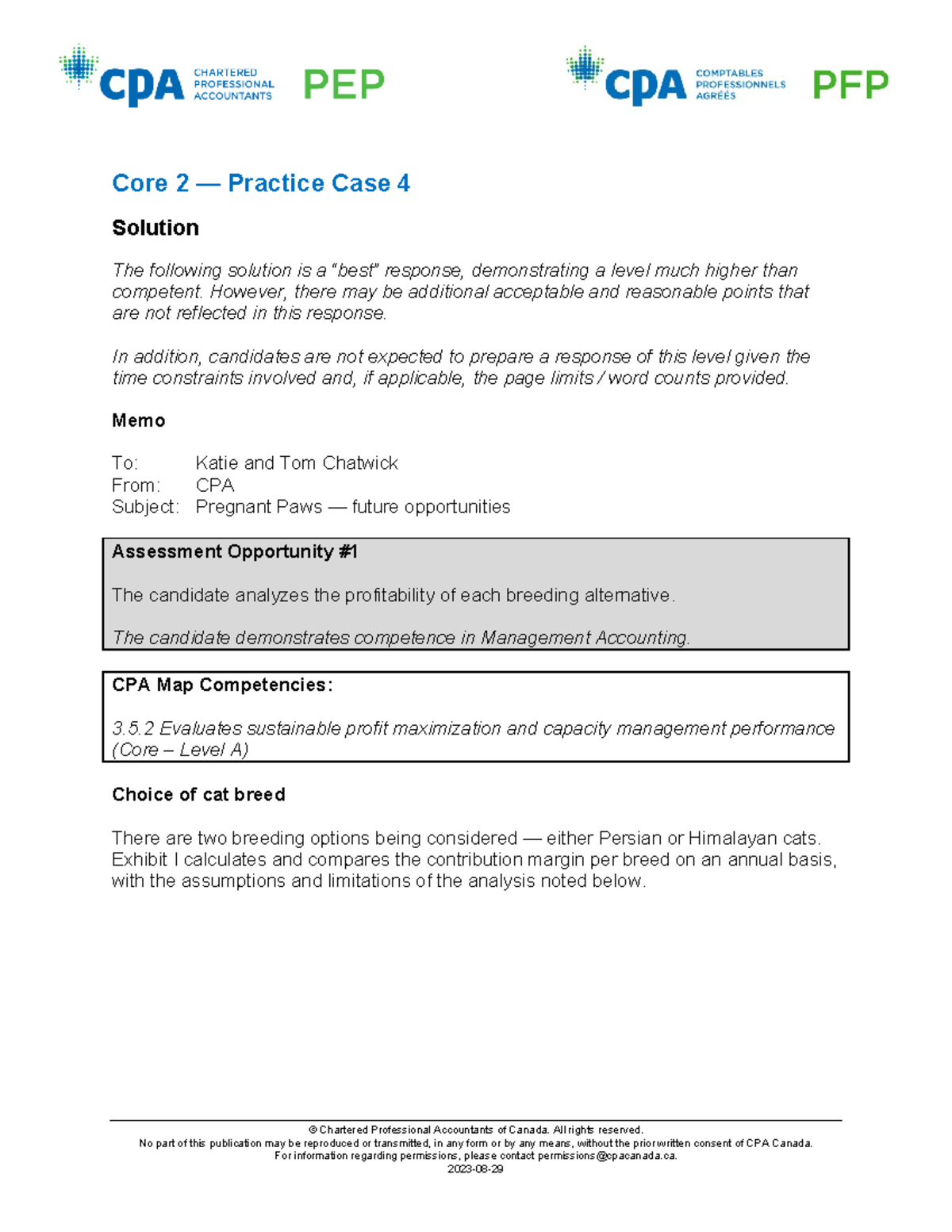 CO2-2401E-PC04 - Core 2 Practice Case 4 - © Chartered Professional ...