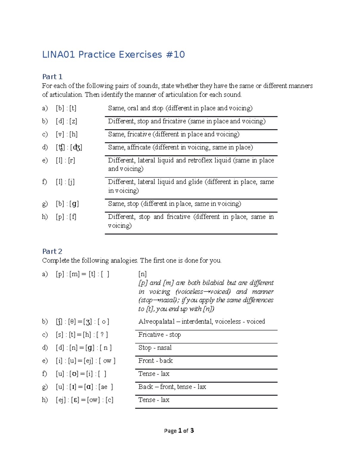 Week 10-Practice Exercises - LINA01 - U of T - Studocu