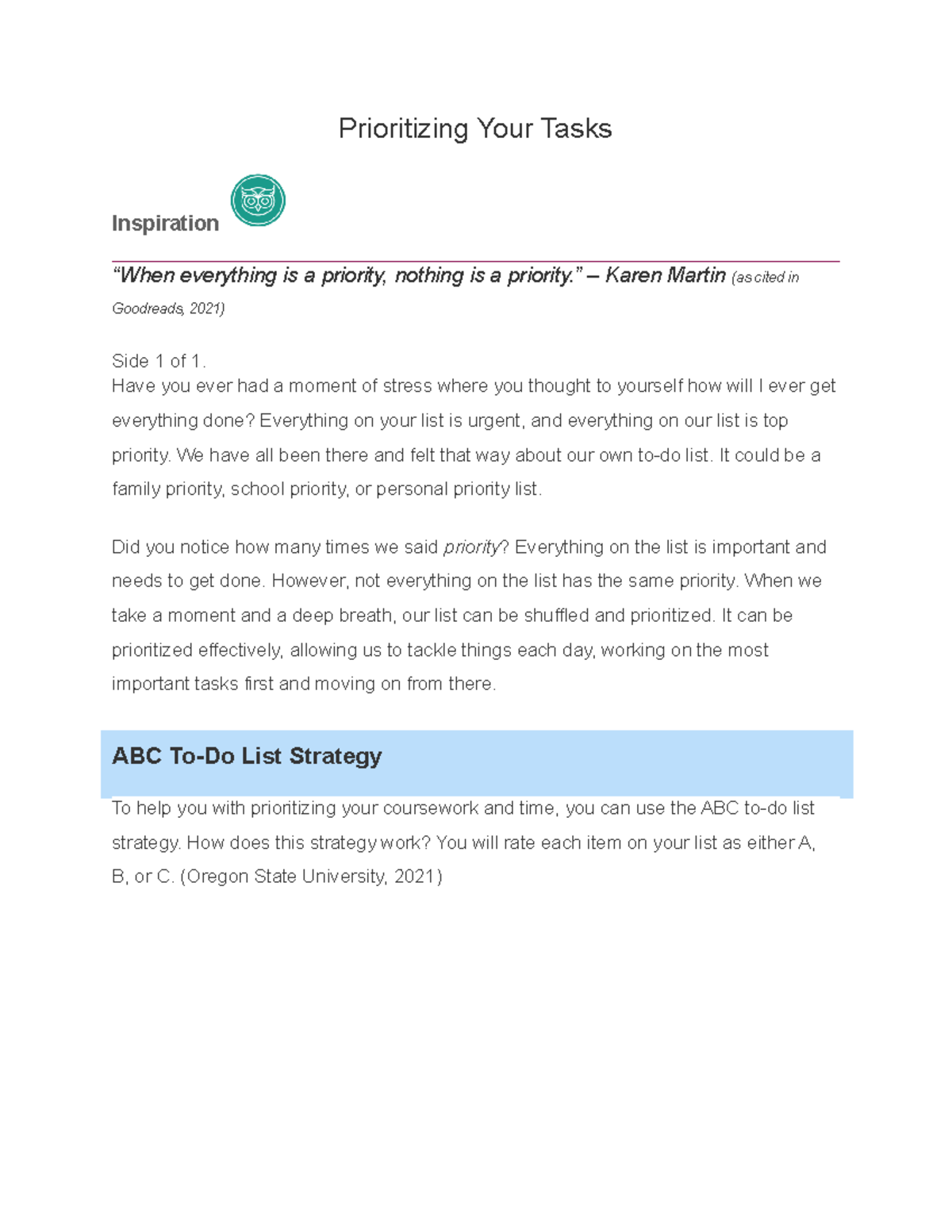 Unit 4(14) priortizing your task - Prioritizing Your Tasks Inspiration ...