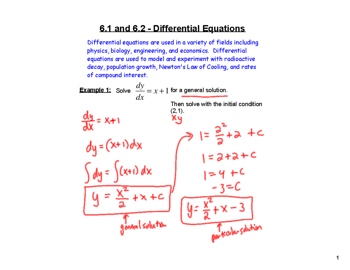 6.1 - 6.2 Day 1 Notes SY22 - 6 and 6 - Differential Equations ...