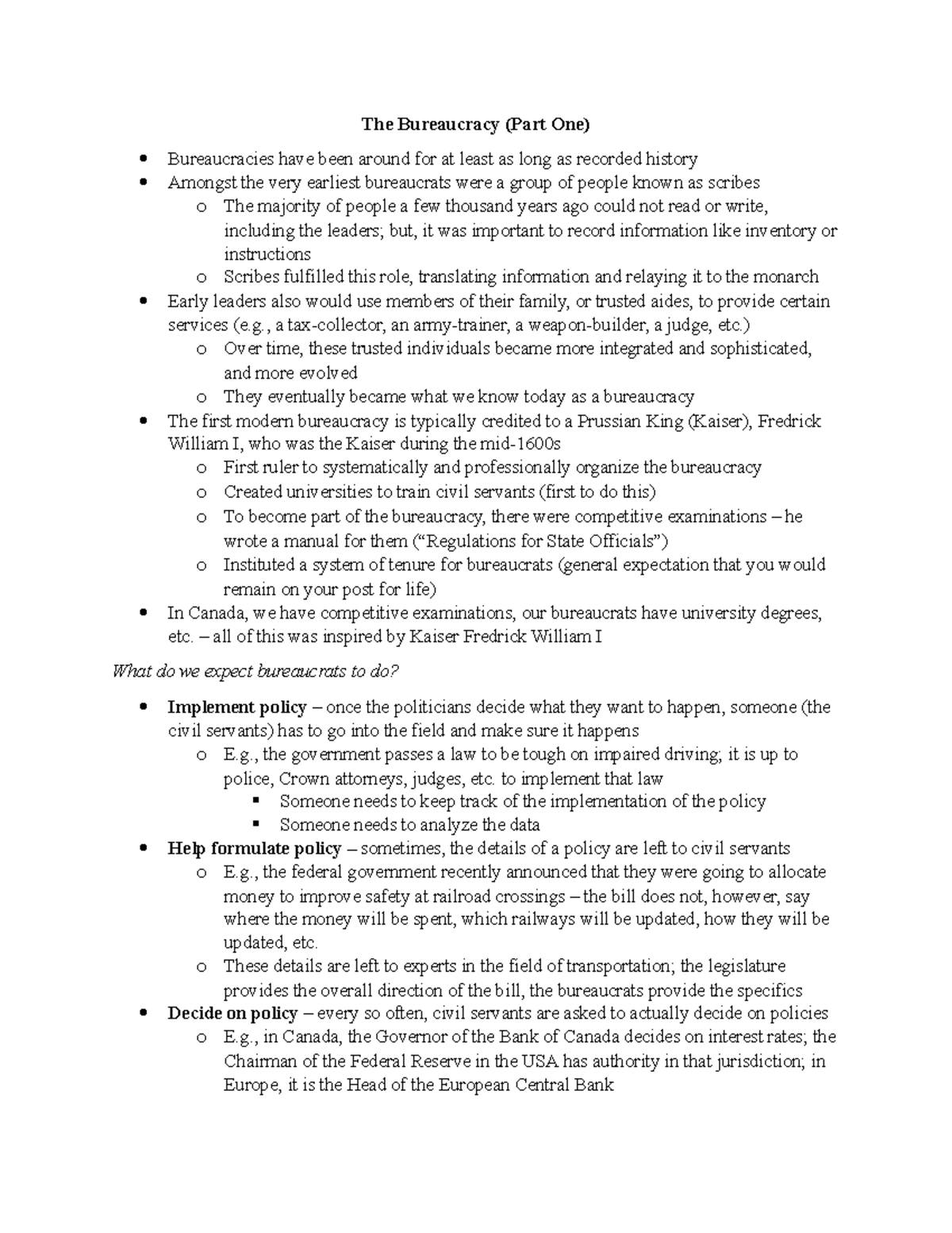 Lesson 29 - The Bureaucracy (Part One) - The Bureaucracy (Part One ...