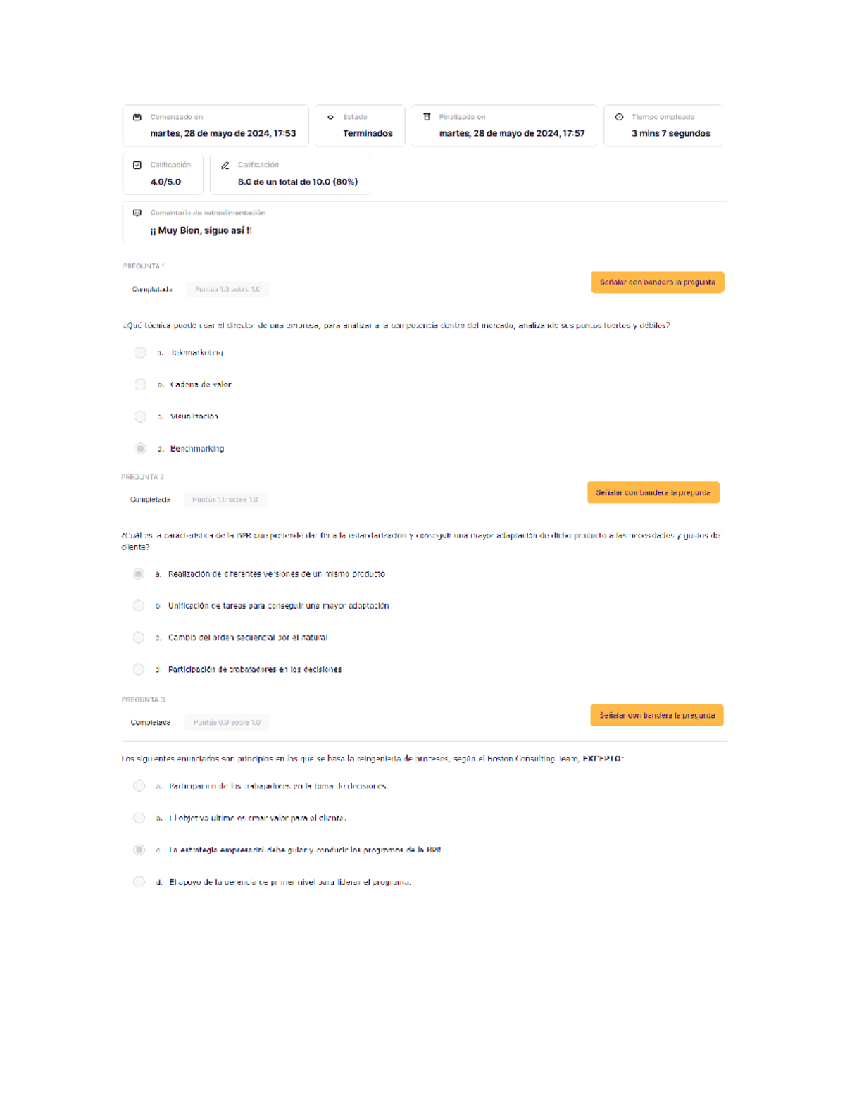 Gestión en procesos de negocio - Examen Semana 4 - Gestion en Procesos de Negocios - Studocu