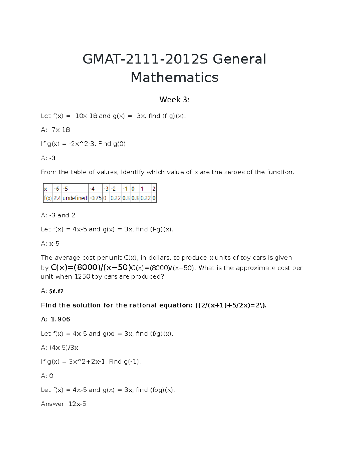 GMAT 111 WEEK 1-20 tewooo - GMAT-2111-2012S General Mathematics Week 3 ...