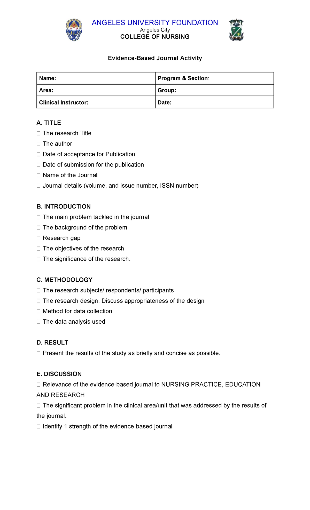 EBJ-Format - Ebj guide - ANGELES UNIVERSITY FOUNDATION Angeles City ...