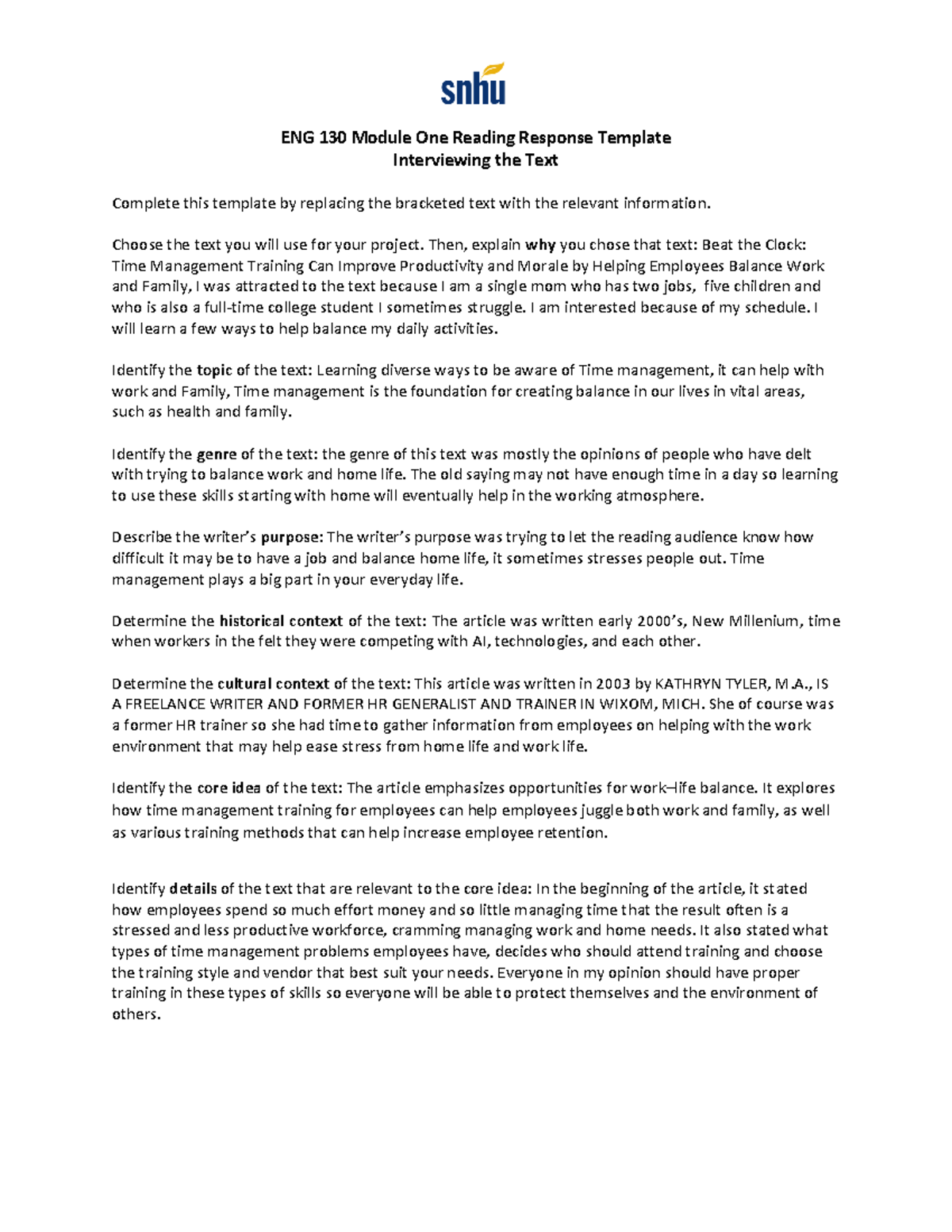 ENG 130 Mod1 Reading Response Template - ENG 130 Module One Reading ...