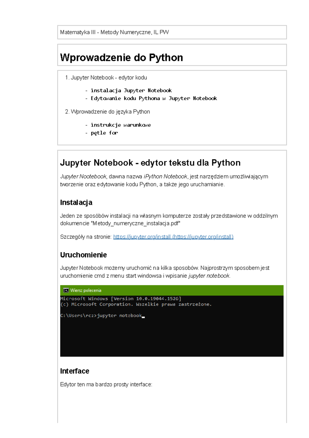 0 Wprowadzenie Do Python - Matematyka III - Metody Numeryczne, IL PW ...