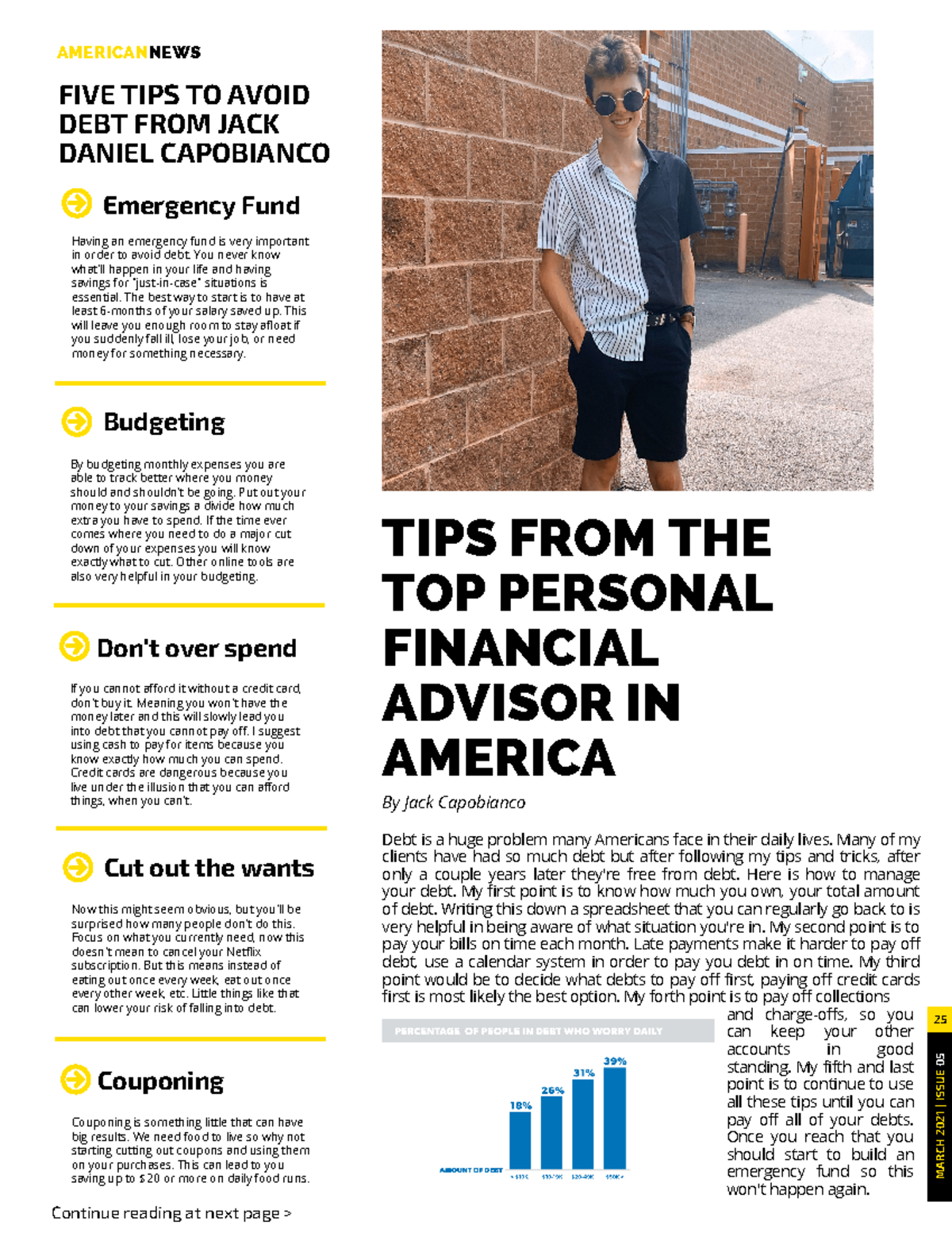 Module 7 Magazine Article - FIVE TIPS TO AVOID DEBT FROM JACK DANIEL ...