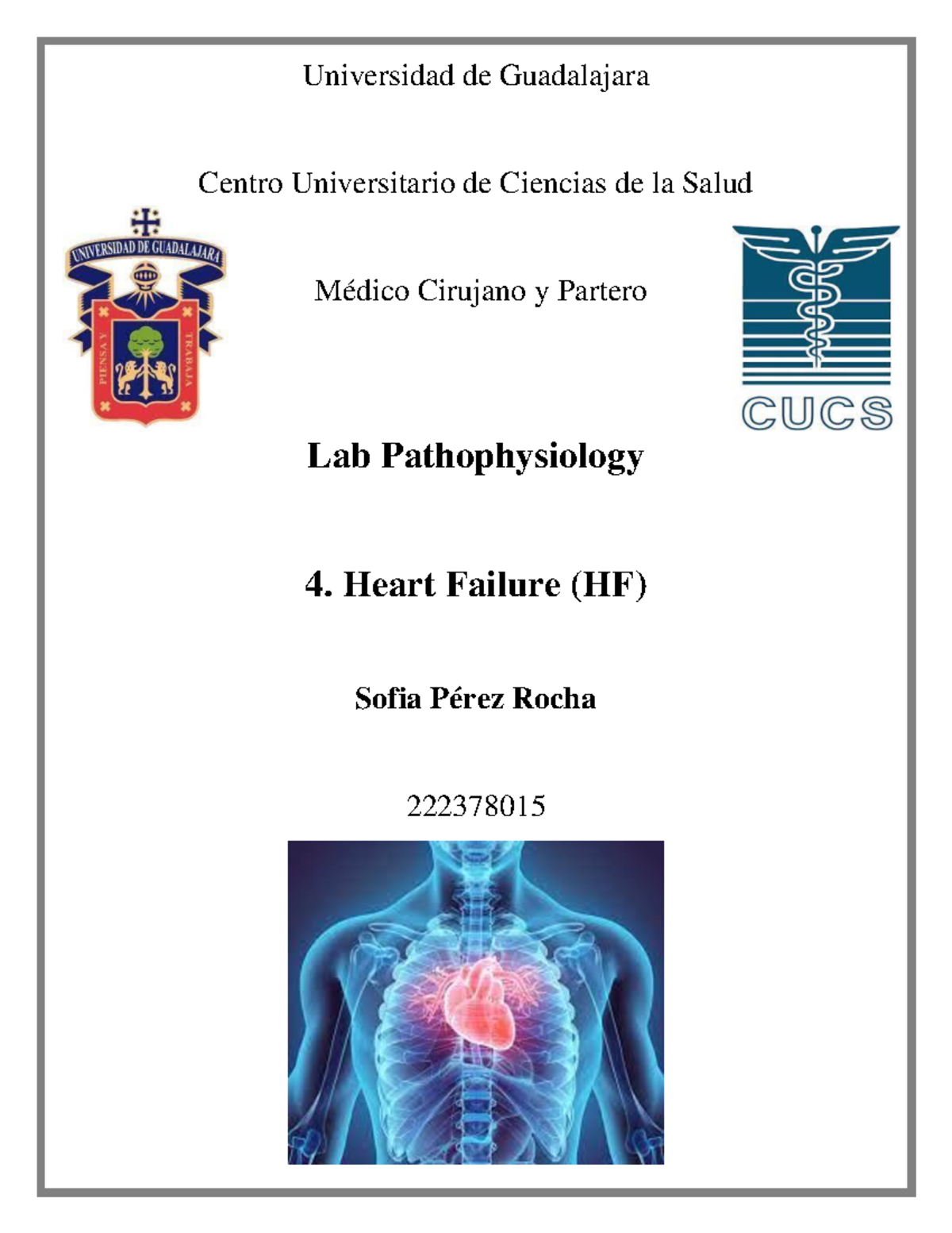 4. Heart Failure (HF) Lab Pathophysiology Report Sofia Pérez ...