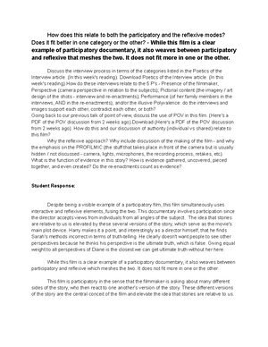 Introduction to Documentary - Notes Week 2 - Films to watch : Tittacut ...