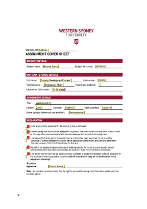 Module 9 - Hypothetical Development Method - PROPERTY DEVELOPMENT PROCESS Module 9 The ...