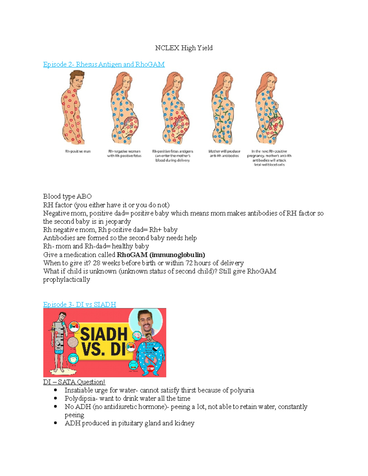 Nclex High Yield - NCLEX High Yield Episode 2- Rhesus Antigen and ...