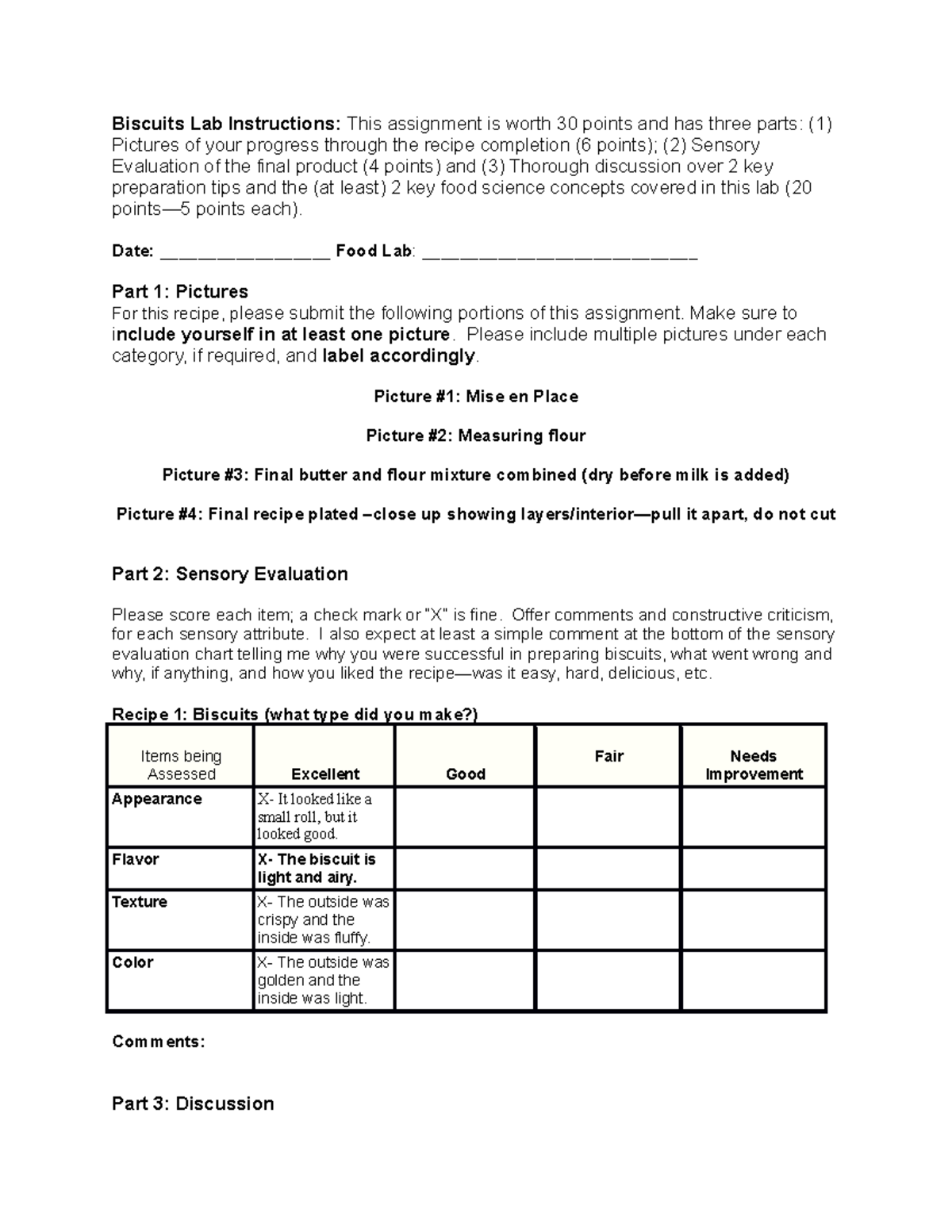 Biscuits Lab Report - Summer 21 - NUTR 4309 - SFA - Studocu