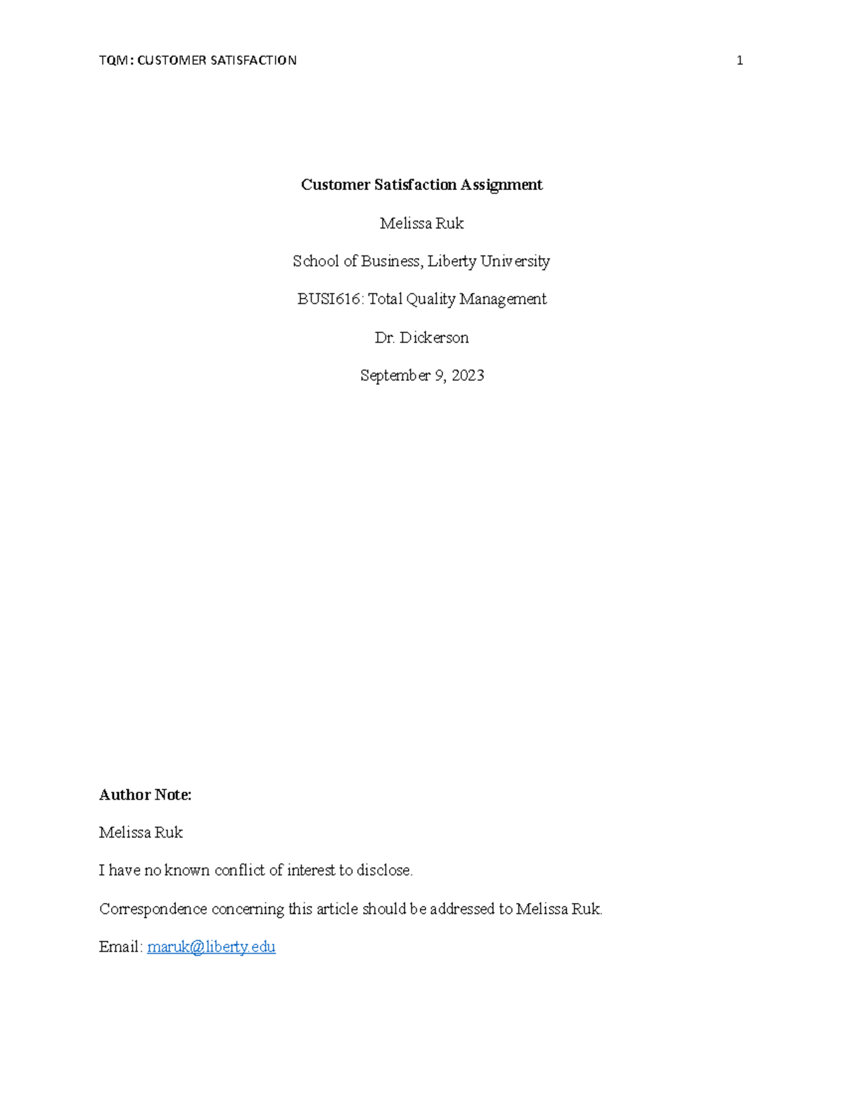 Customer Satisfaction Assignment - MRuk - Customer Satisfaction ...