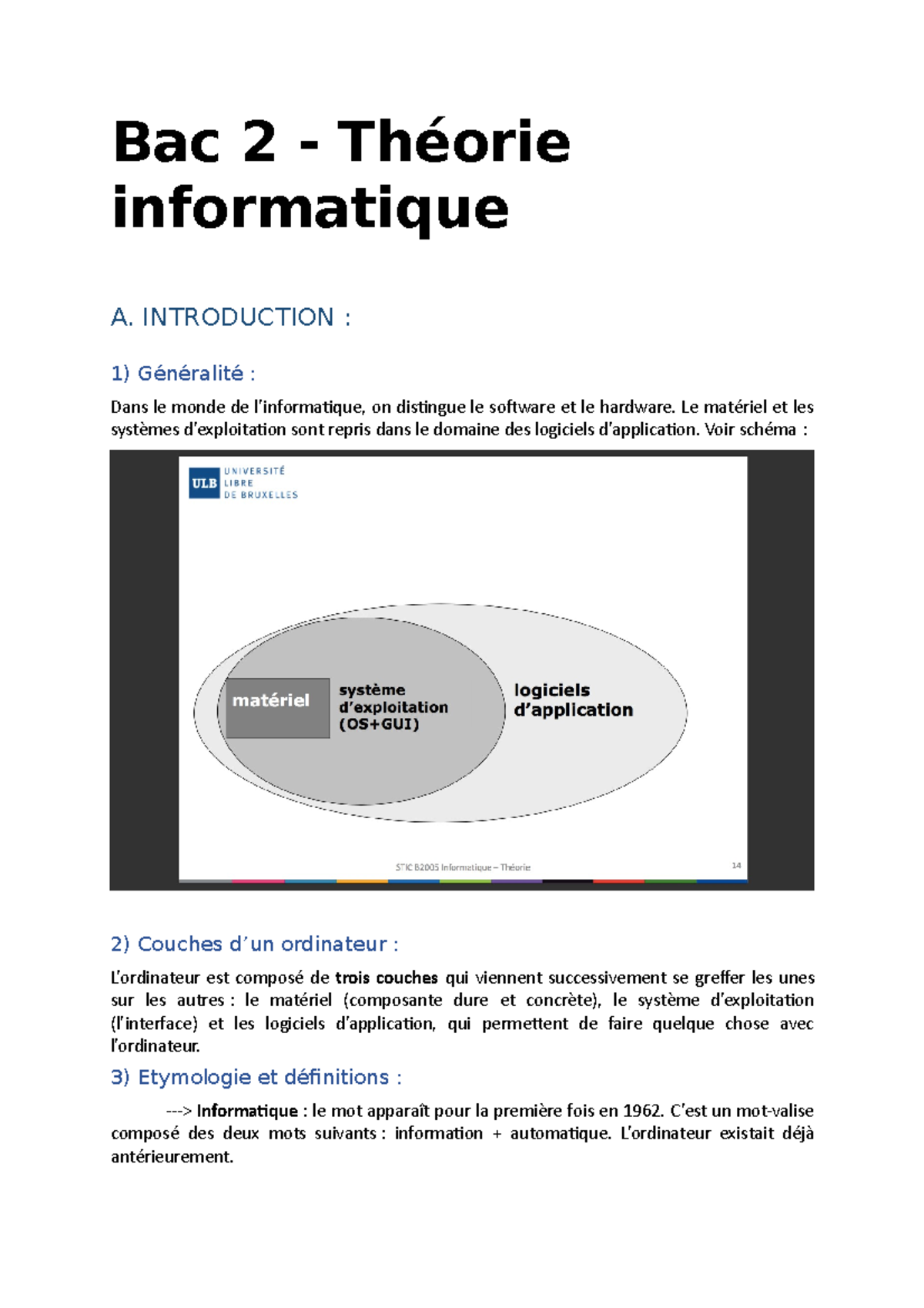 Bac 2 - Informatique théorie - Bac 2 - Théorie informatique A ...