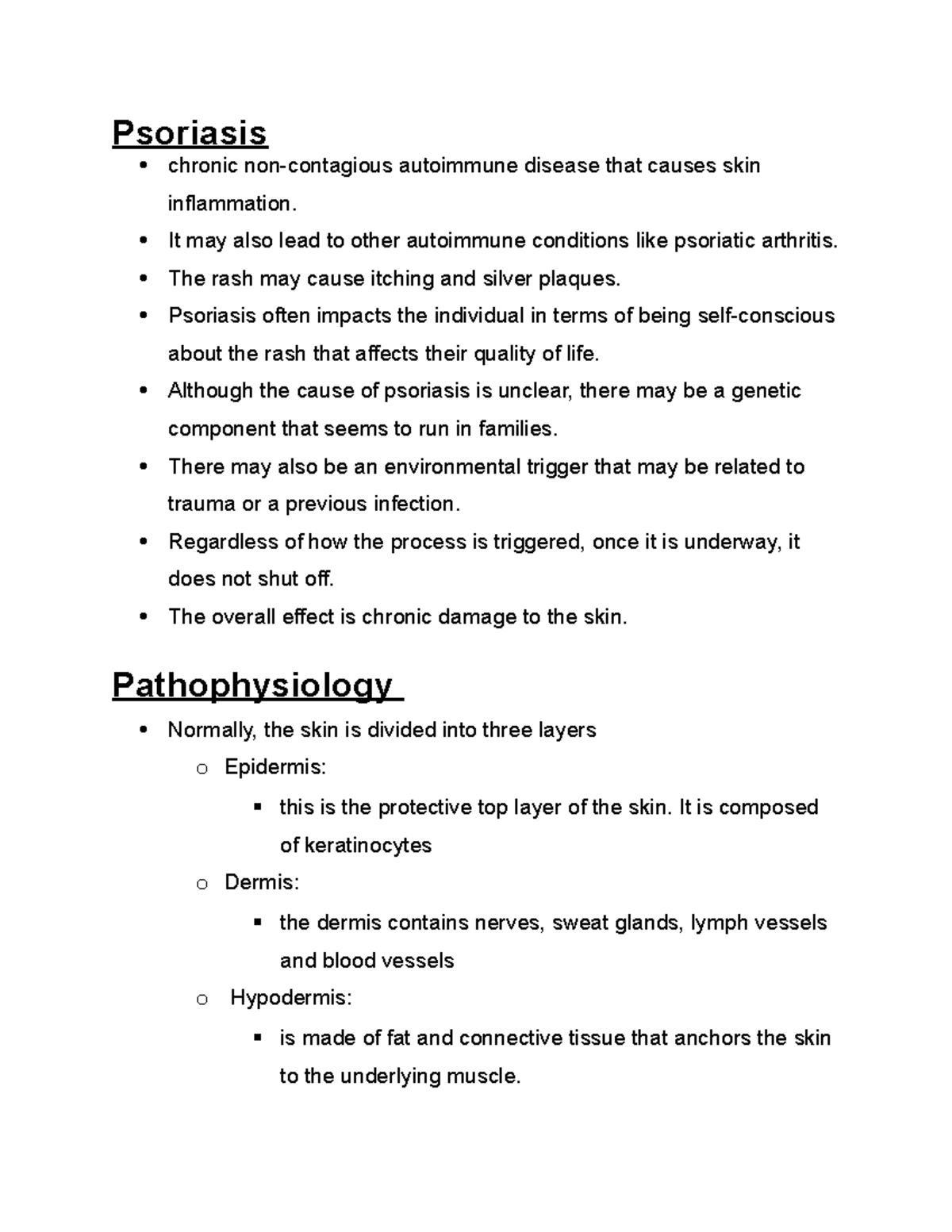 Psoriasis - Lecture notes 5-8 - Psoriasis chronic non-contagious ...