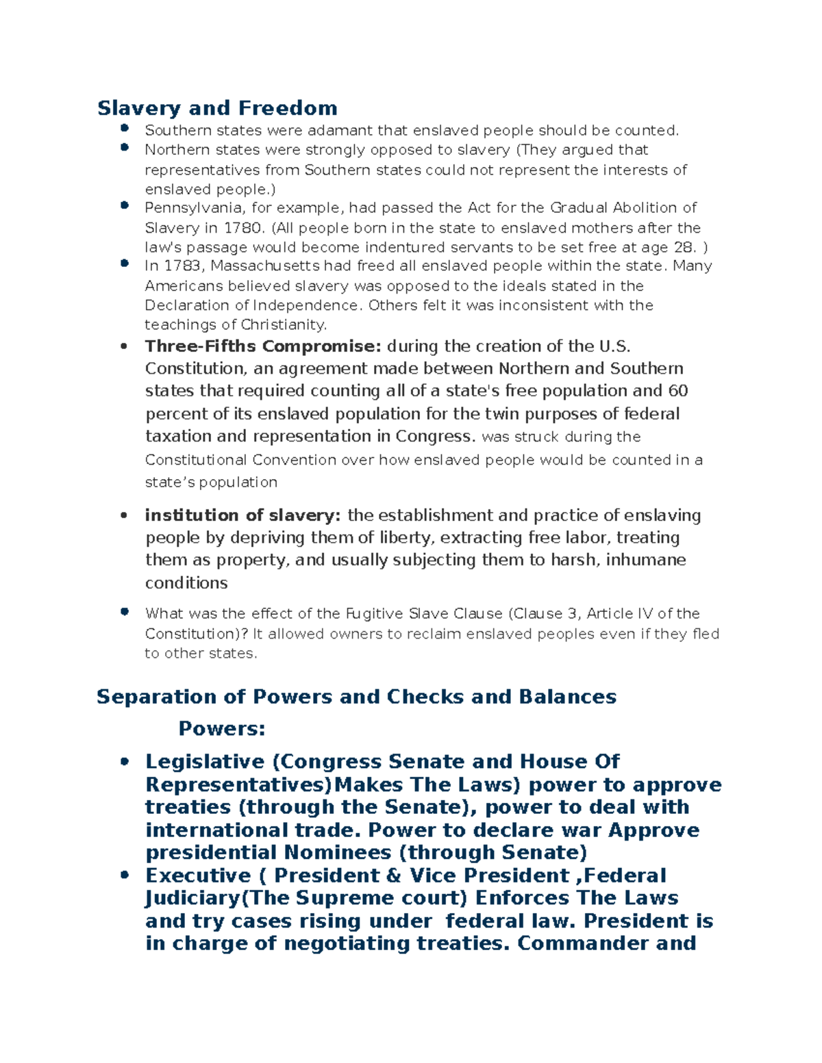 Slavery and Freedom - 27 Amendments - Slavery and Freedom Southern ...