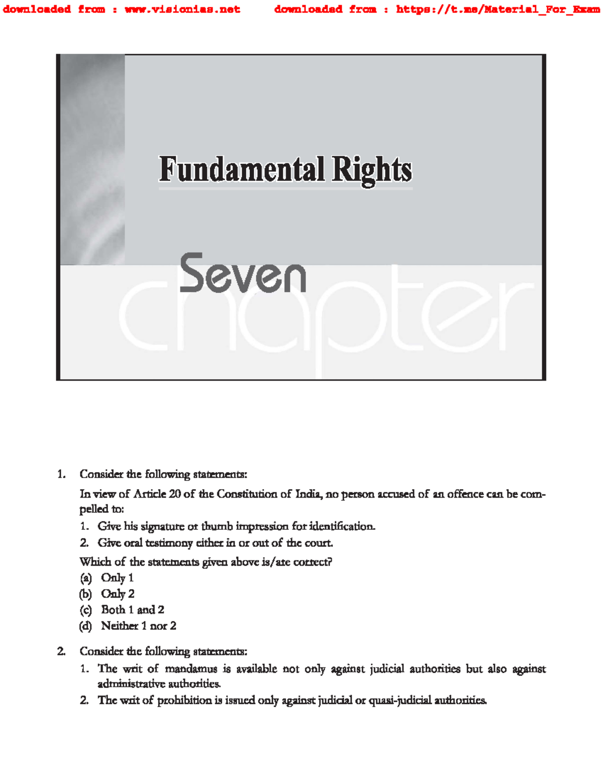 MCQ on Fundamental Rights M Laxmikant public admin - Public ...