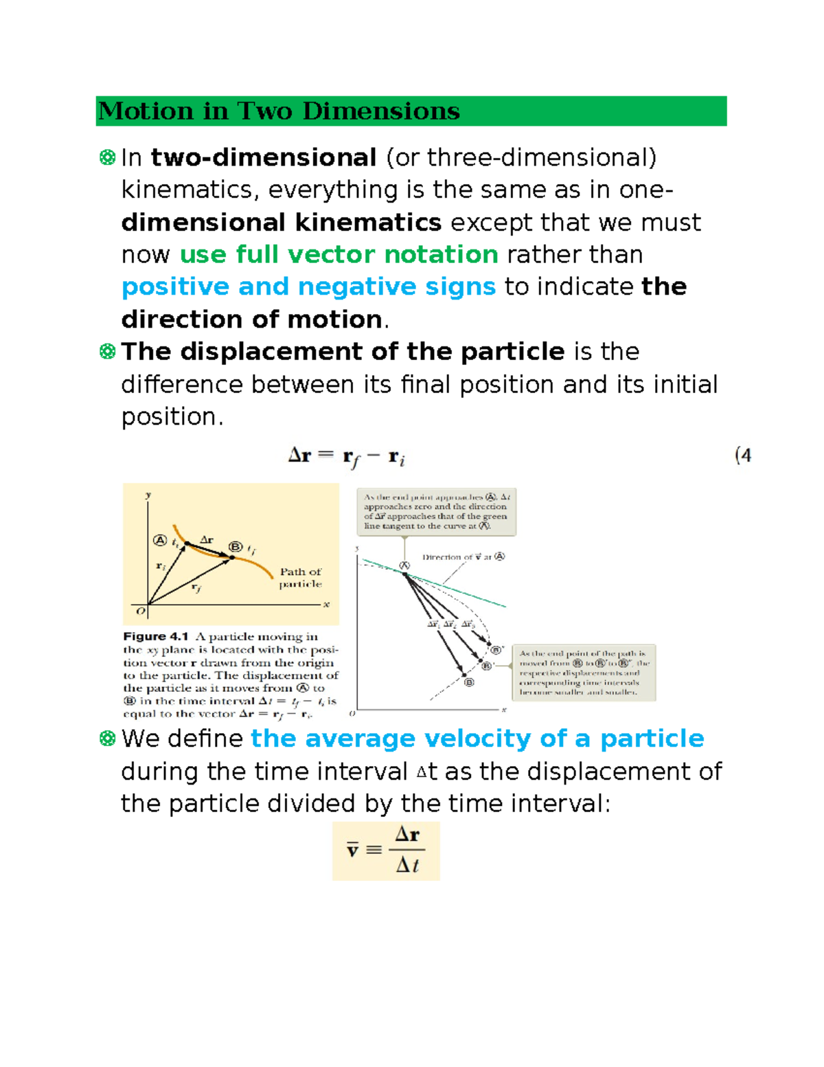 Ph-12 - Motion in Two Dimensions In two-dimensional (or three ...