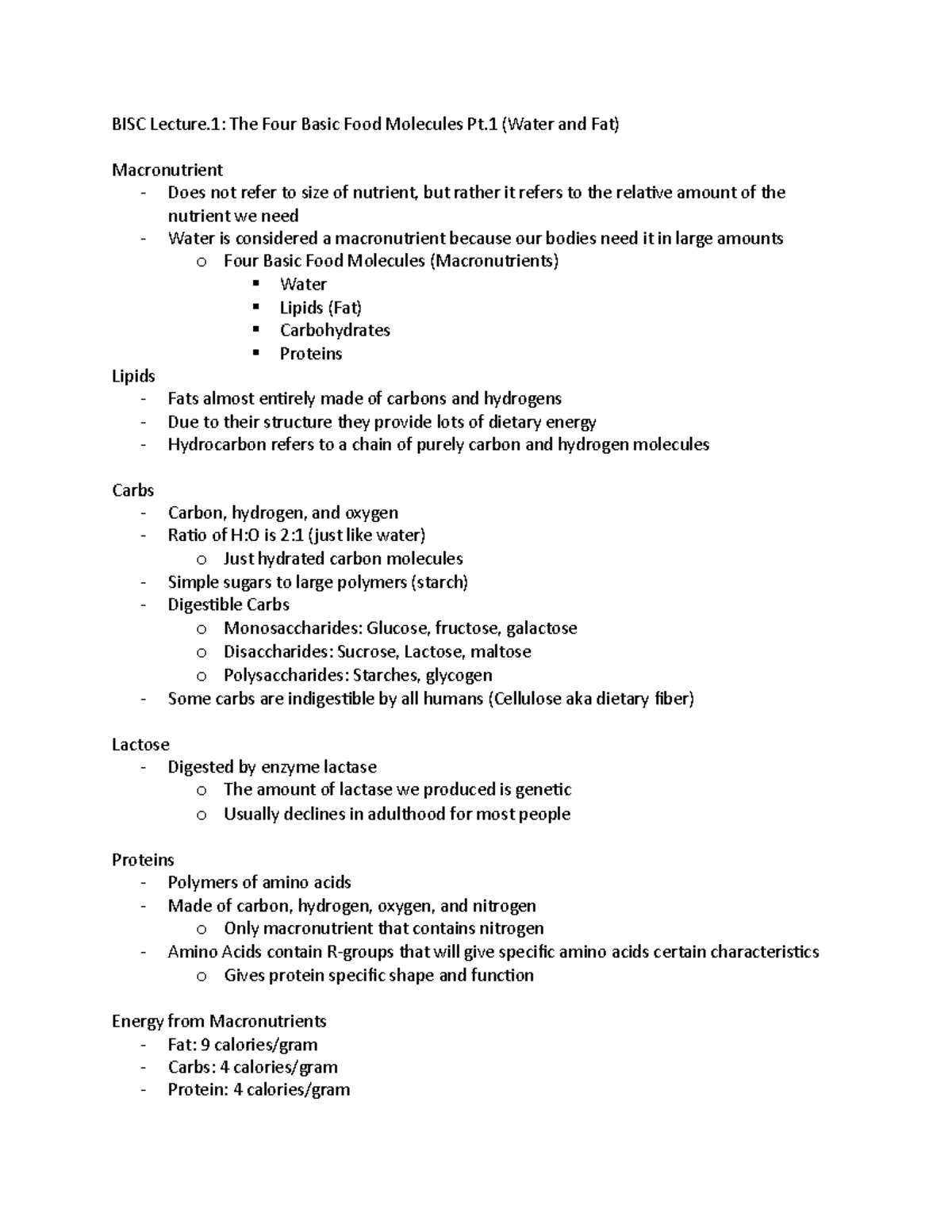 BISC Lecture 1 - BISC 115 - USC - Studocu