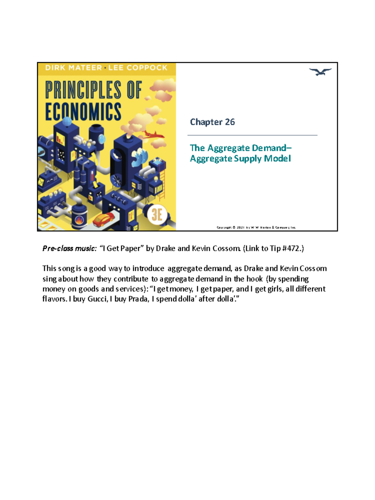 The Aggregate Demand– Aggregate Supply Model - Pre-class music: “I Get ...