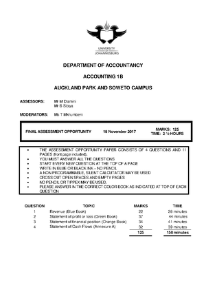 Accounting 100 past papers - 2019 Accounting 100 Assessment Opportunity ...