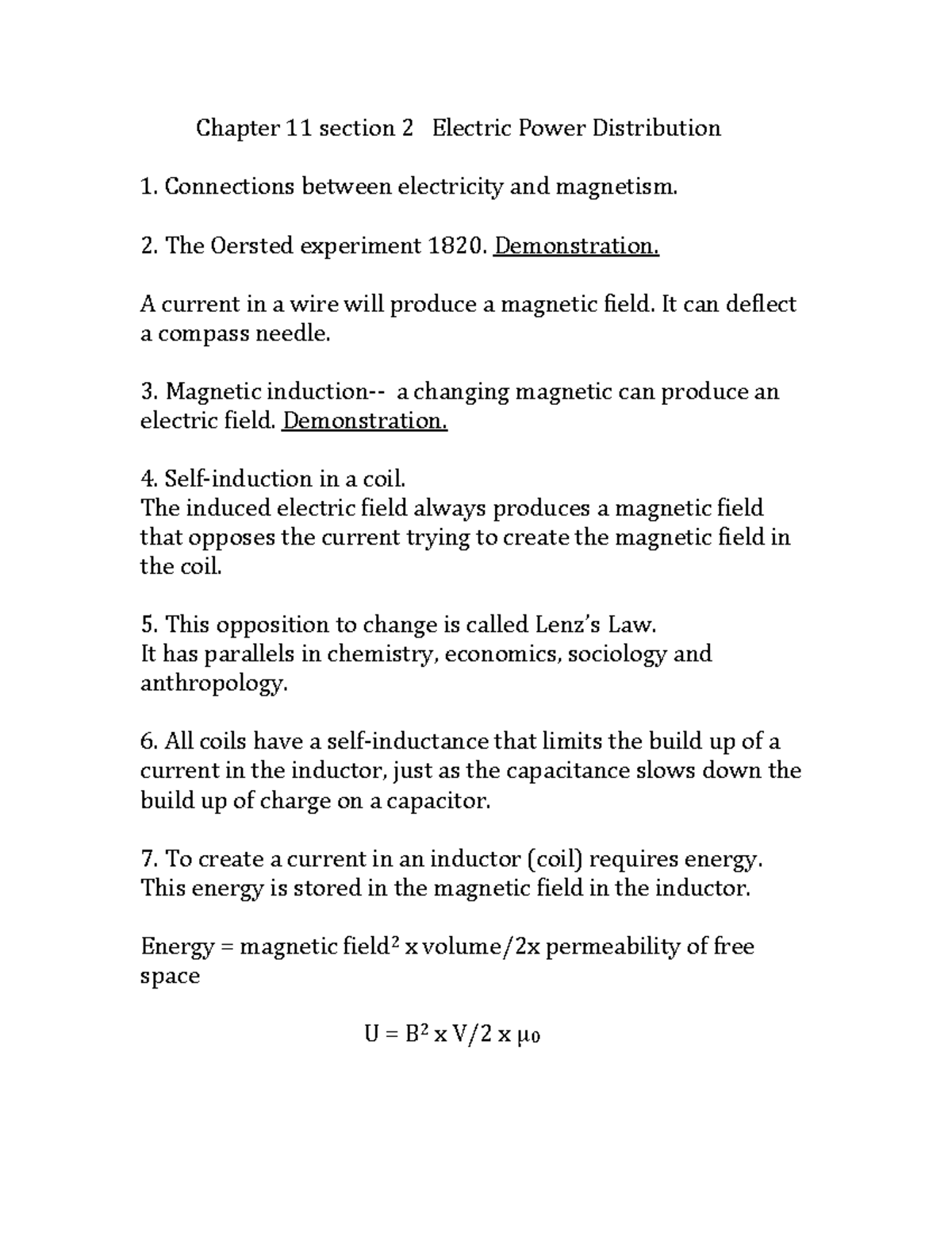 Chapter 11 section 2 Electric power distribution - Chapter 11 section 2 ...