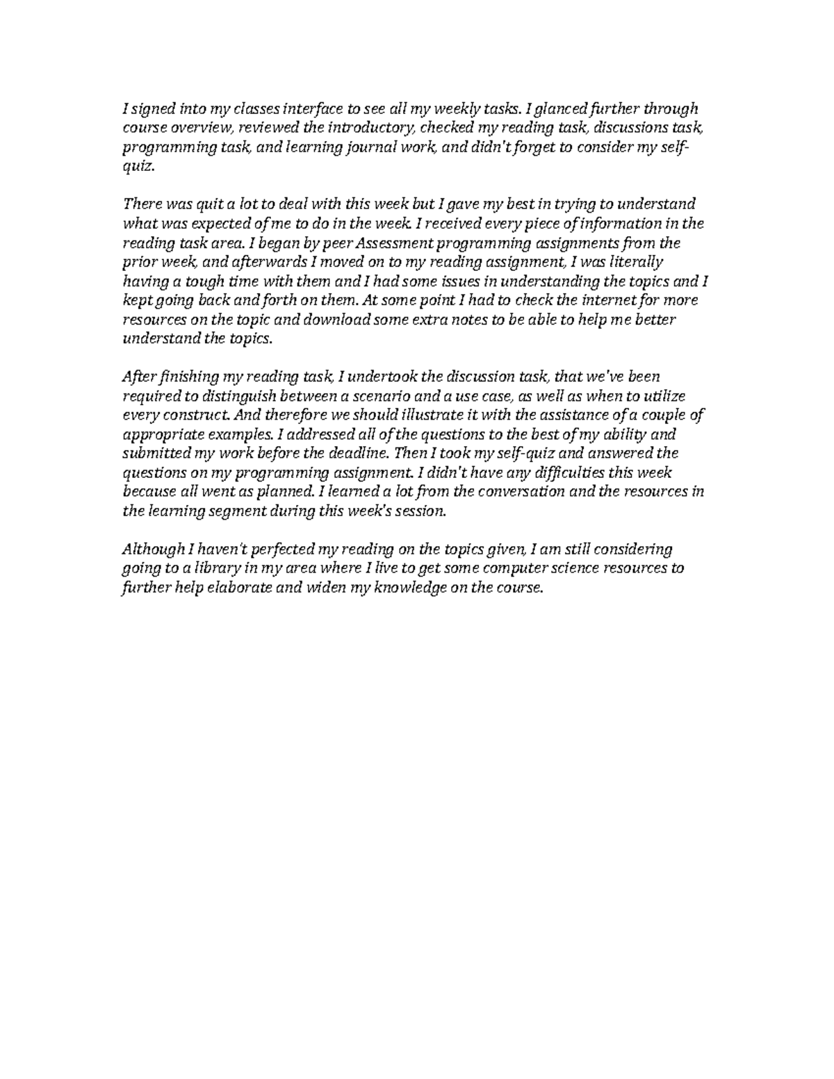 Learning Journal Unit 3 - I signed into my classes interface to see all ...