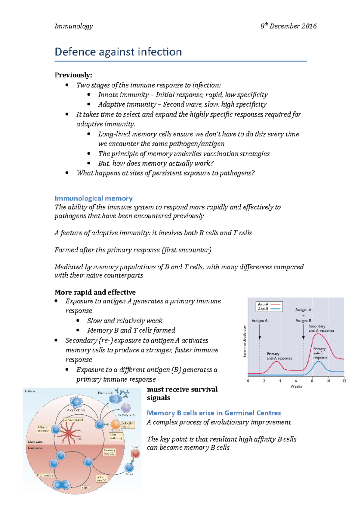 Immunology Defence - Immunology 8th December 2016 Defence against ...