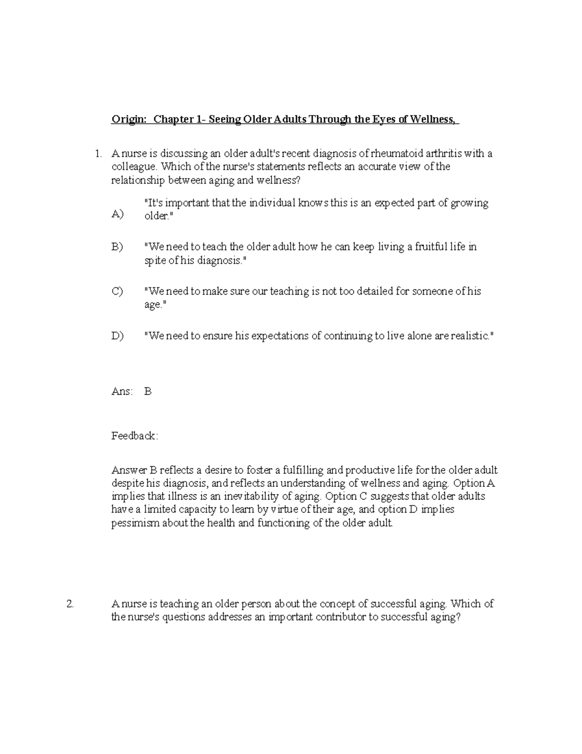 Older Adult Exam 1 Study Questions - Origin: Chapter 1- Seeing Older ...