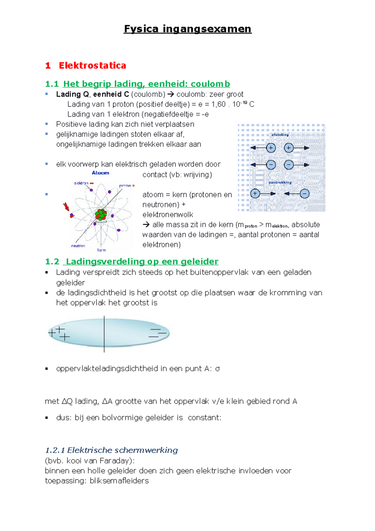 Samenvatting-Fysica - samenvatting fysica toelatingsexamen - 1 ...