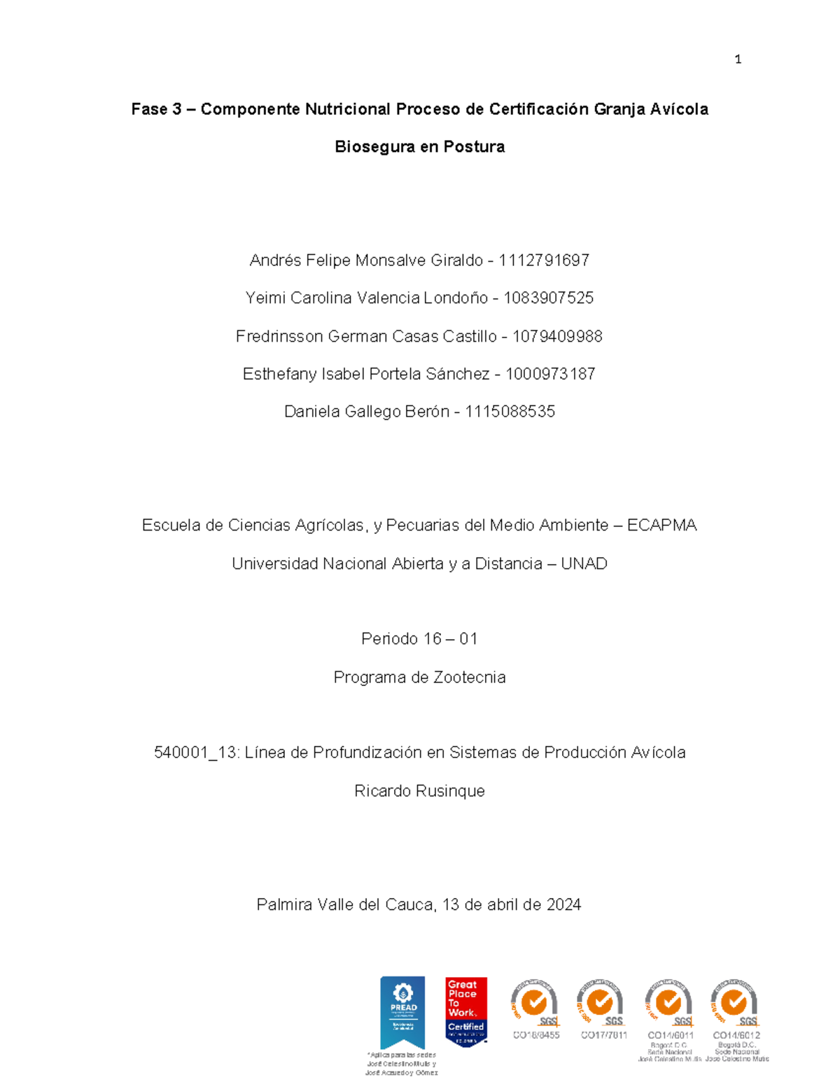 Fase 3 - Lin. Profundización Sistema de Producción Avícola Grupo 540001 ...