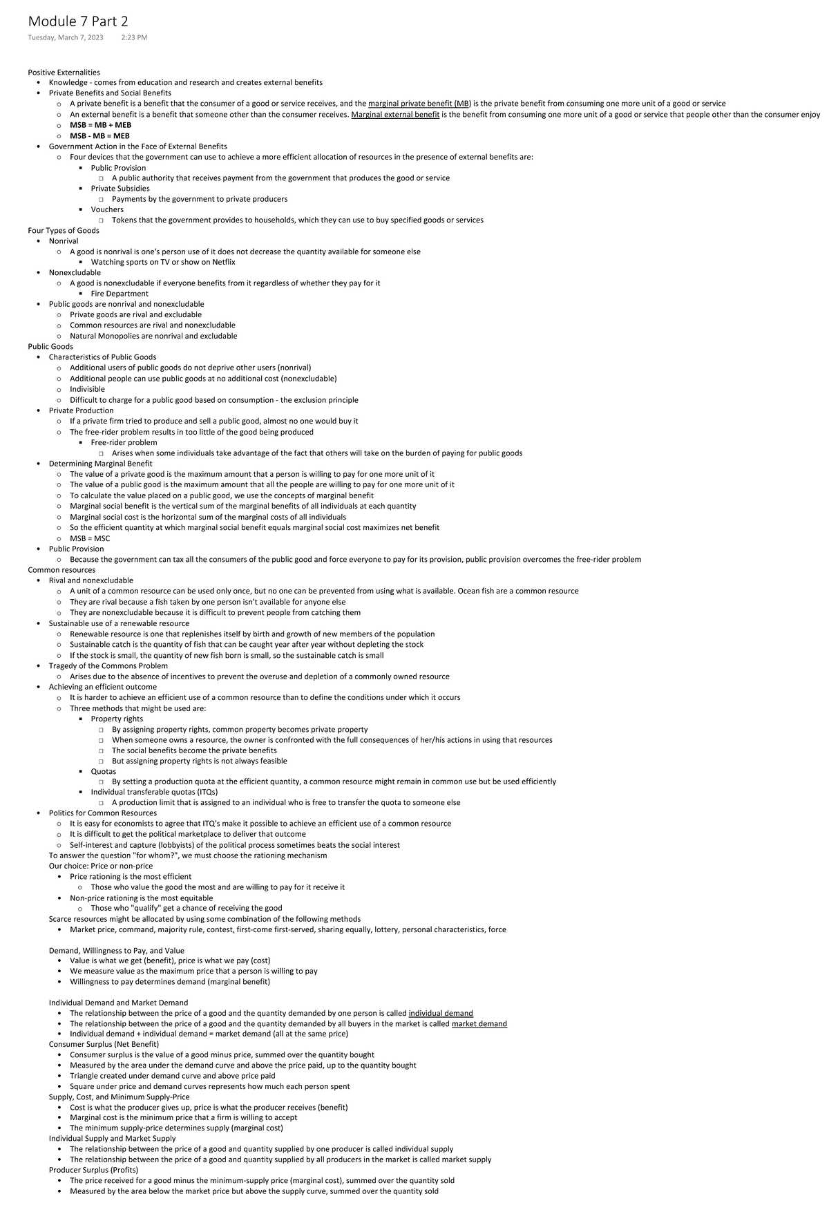 Module 10 - Positive Externalities Knowledge - comes from education and ...