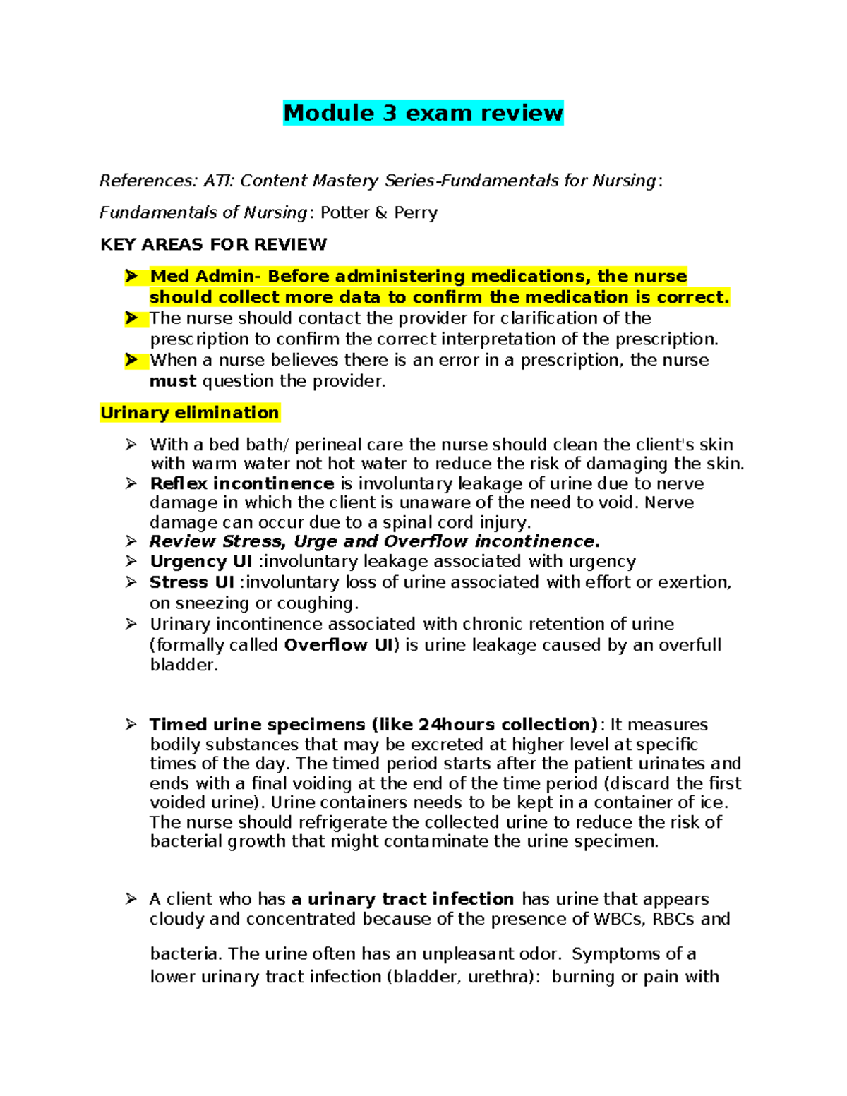 Review Module 3 exam - guide for study - Module 3 exam review ...