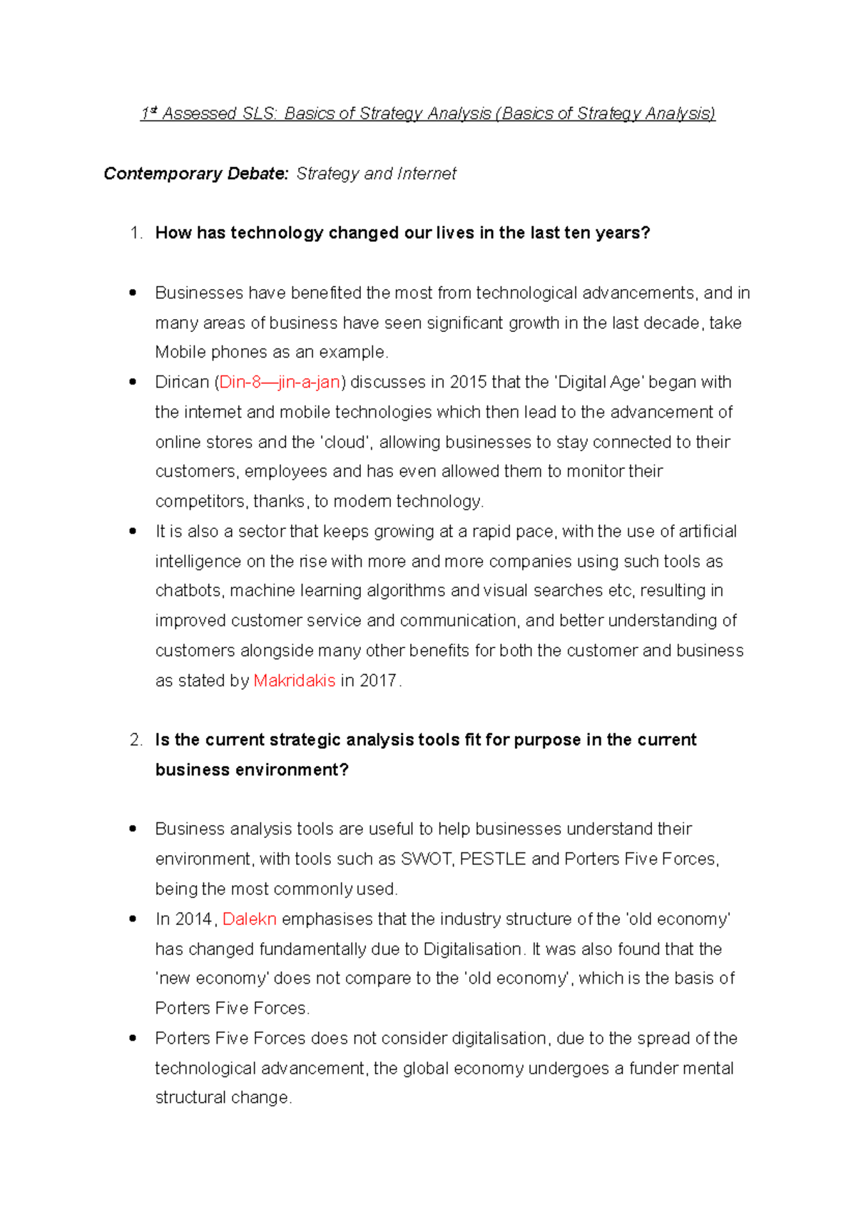 1st Assessed SLS - The first Debate assignment. Notes used in the first ...