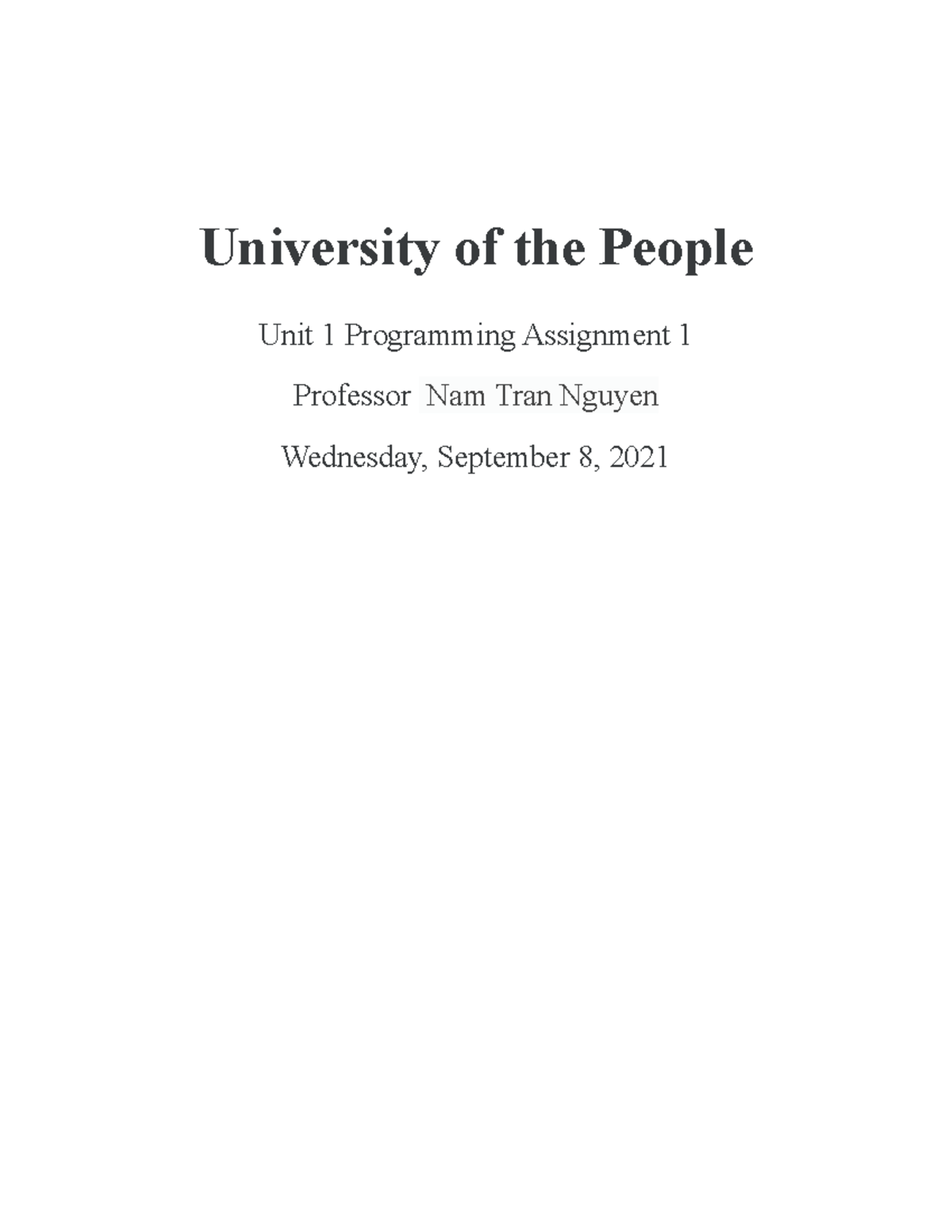 Written Assignment Unit 1 - CS 2204 - UoPeople - Studocu