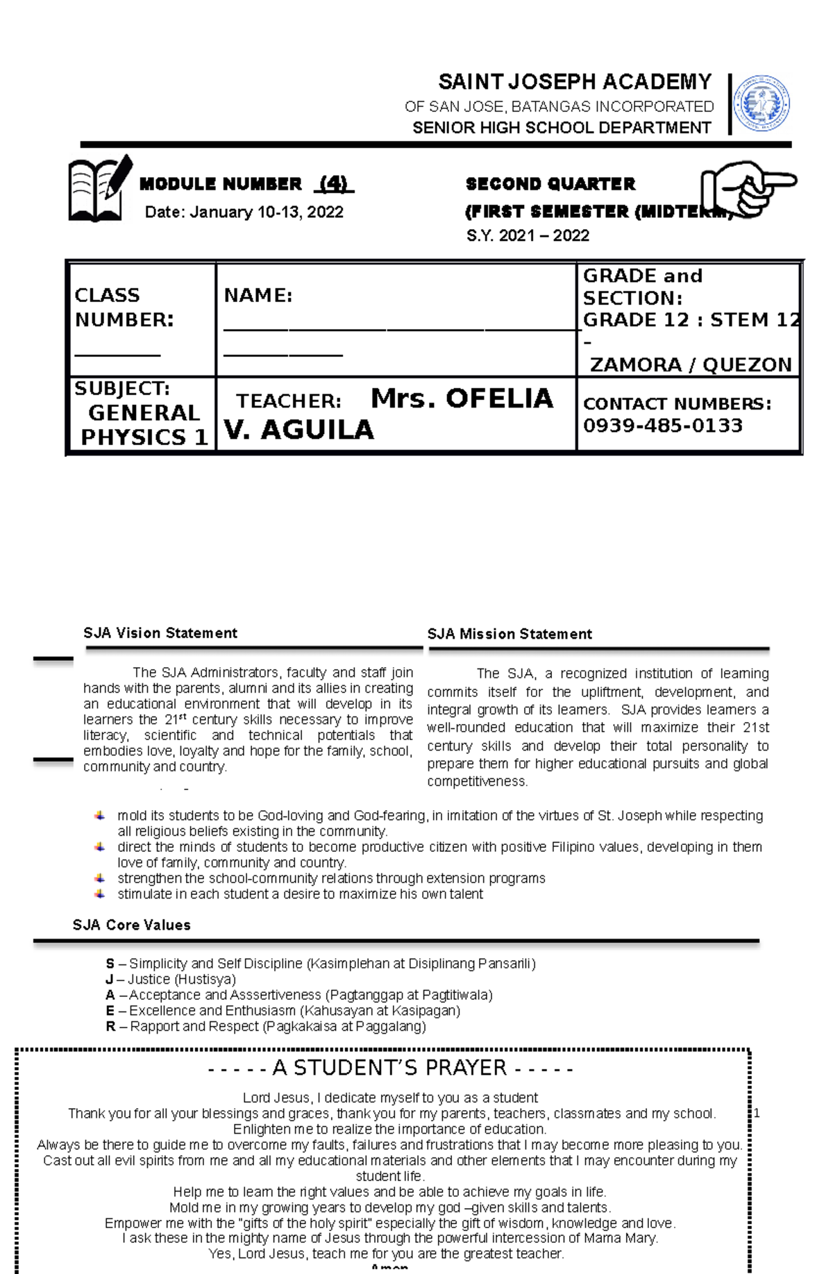 Aguila- Module-4- Midterm-GP1-STEM-12- Zamora- Quezon - SAINT JOSEPH ...