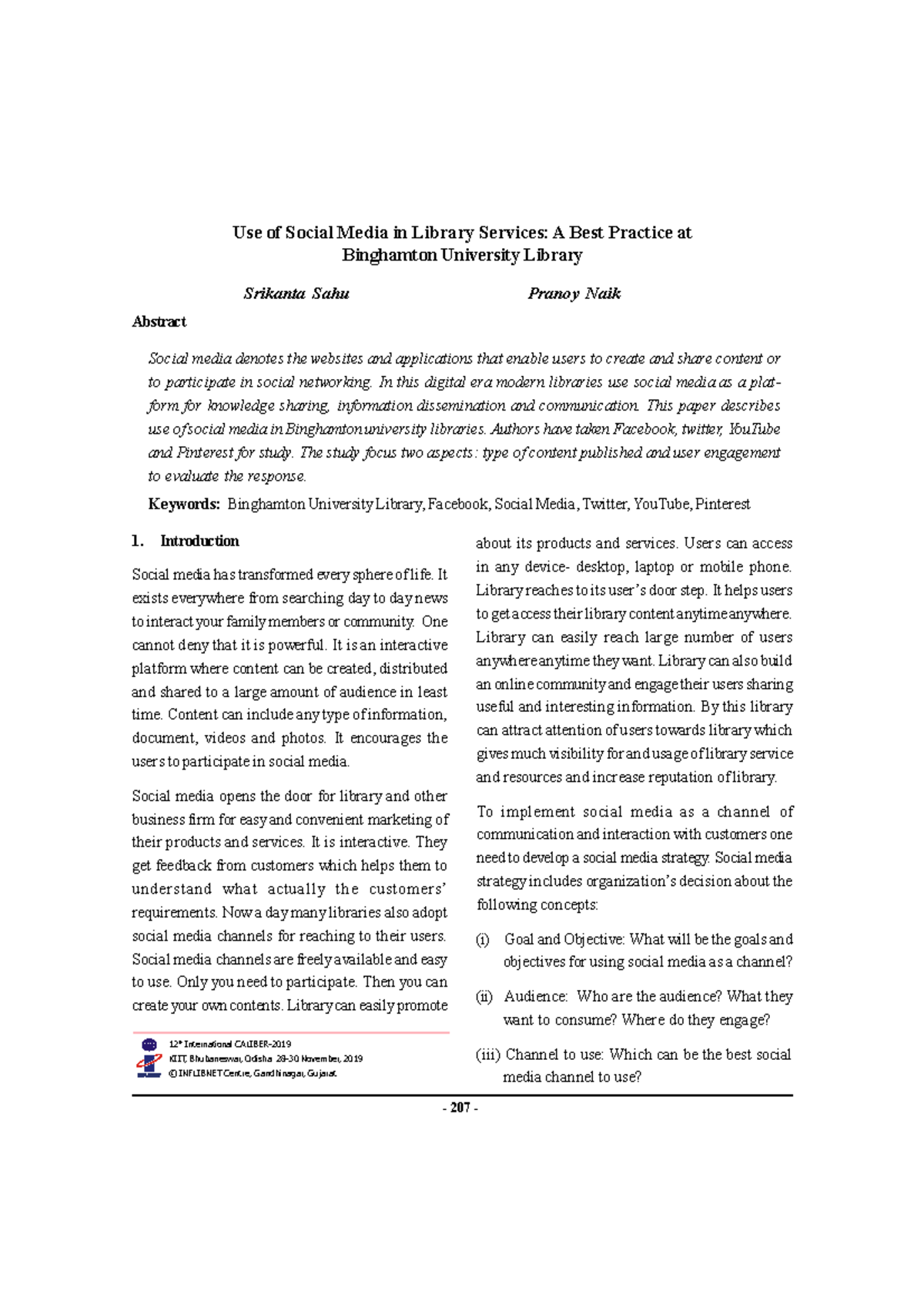 Use of Social Media in Library Services - A Best Practice at - Use of ...