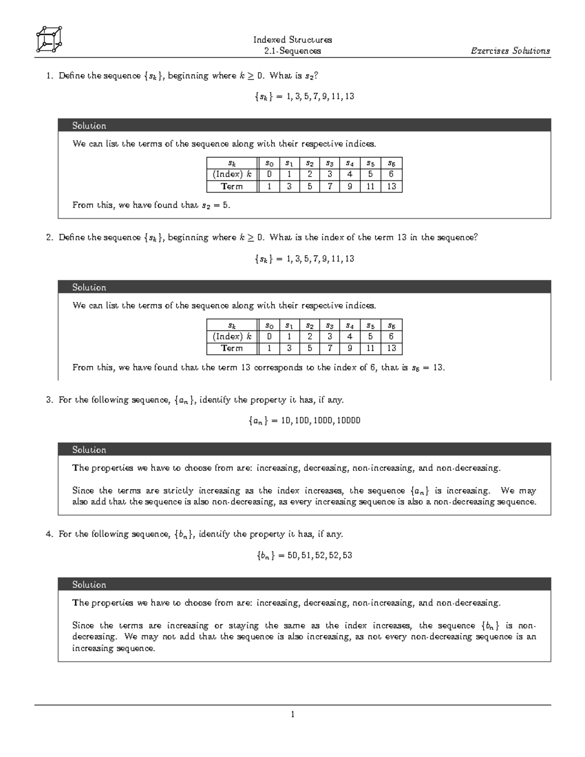 2 - Practice materials - Indexed Structures 2-Sequences Exercises ...