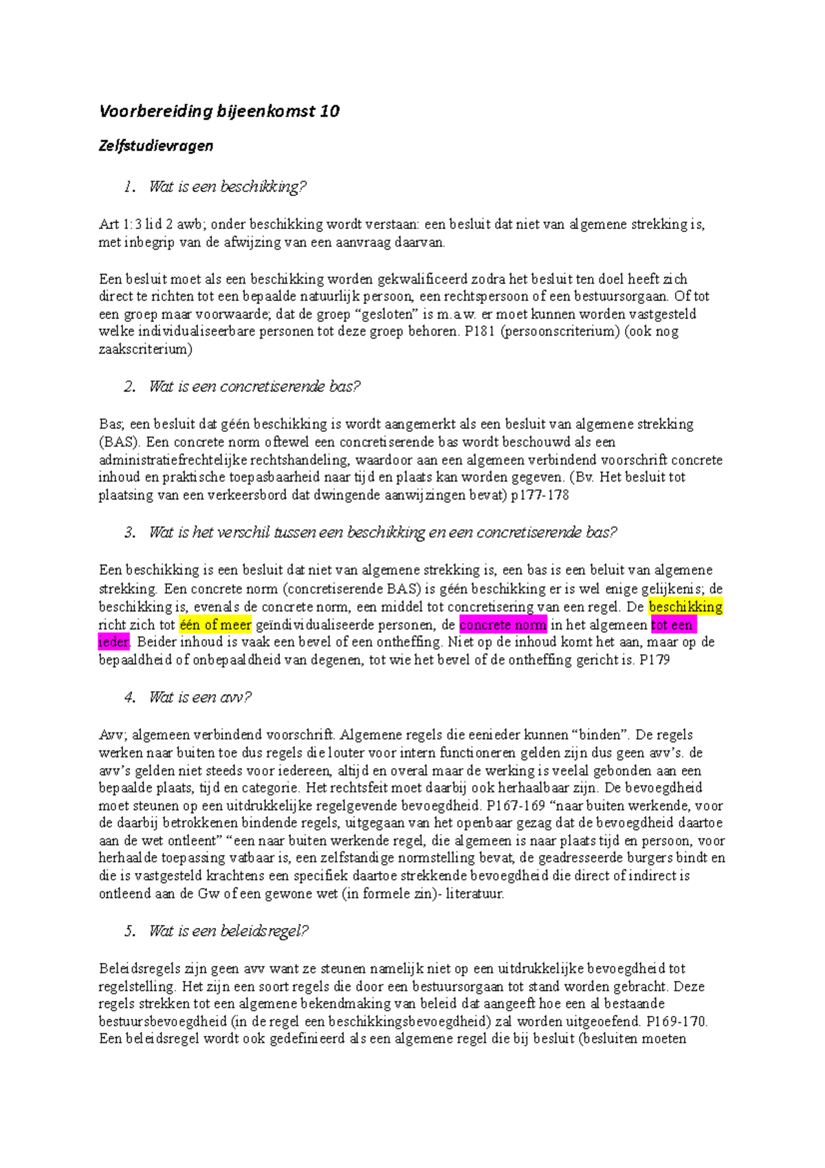 Voorbereiding bijeenkomst 10 - Wat is een beschikking? Art 1:3 lid 2 ...