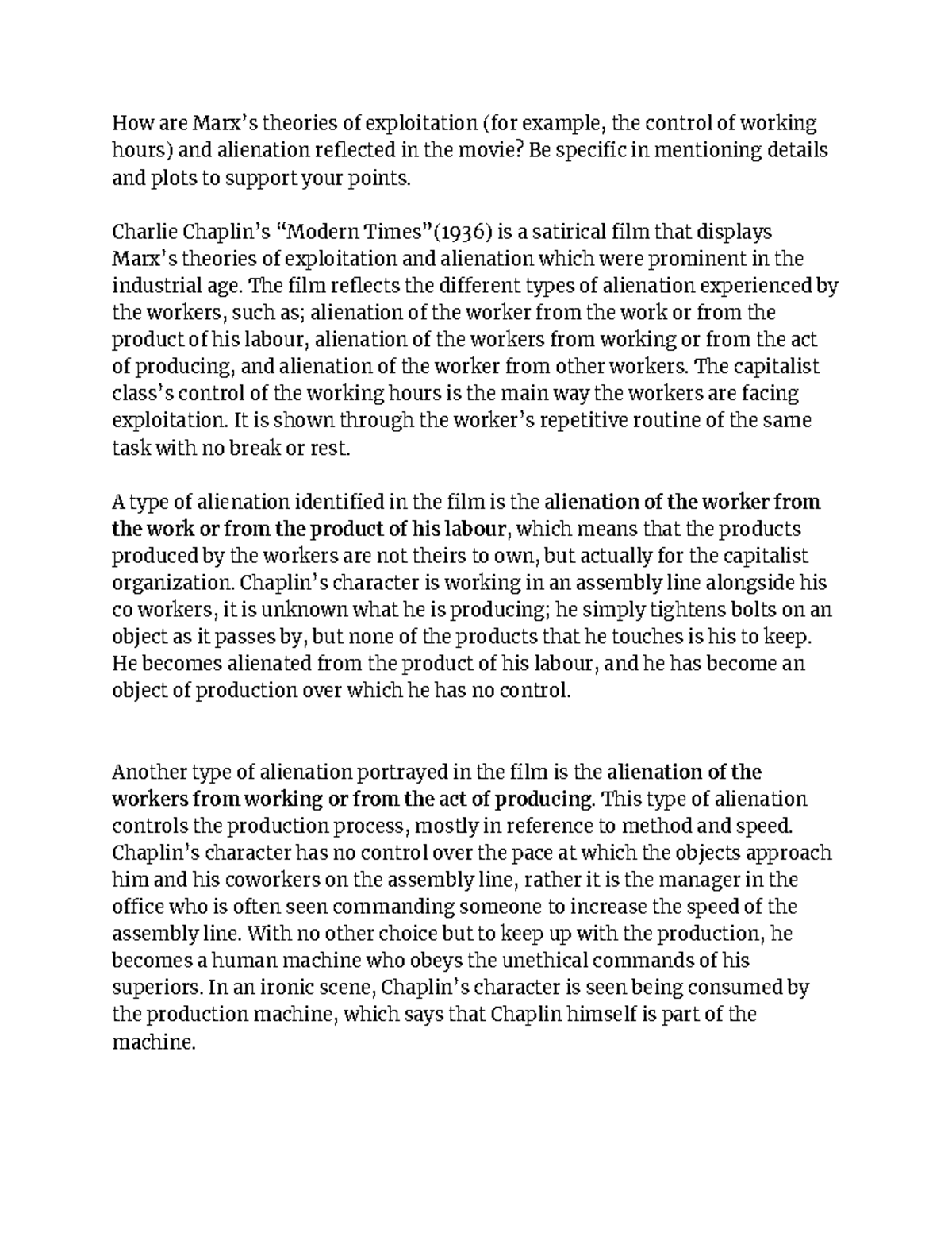 History Film Review - HIST 1103 - Douglascollege - Studocu