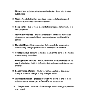 Honors Physical Science Chemistry notes (overview of whole unit ...