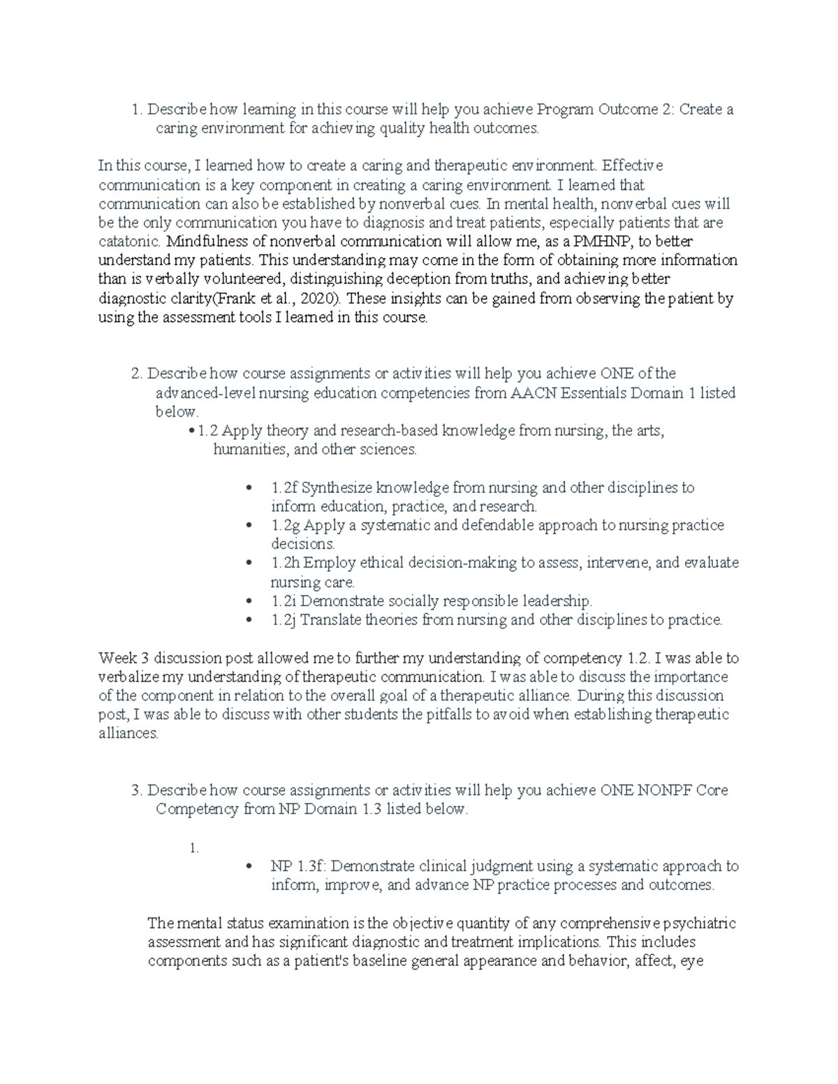 Nr548 wk 8 reflection log - 1. Describe how learning in this course will help you achieve ...