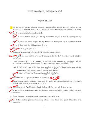 Real Analysis notes - Studocu