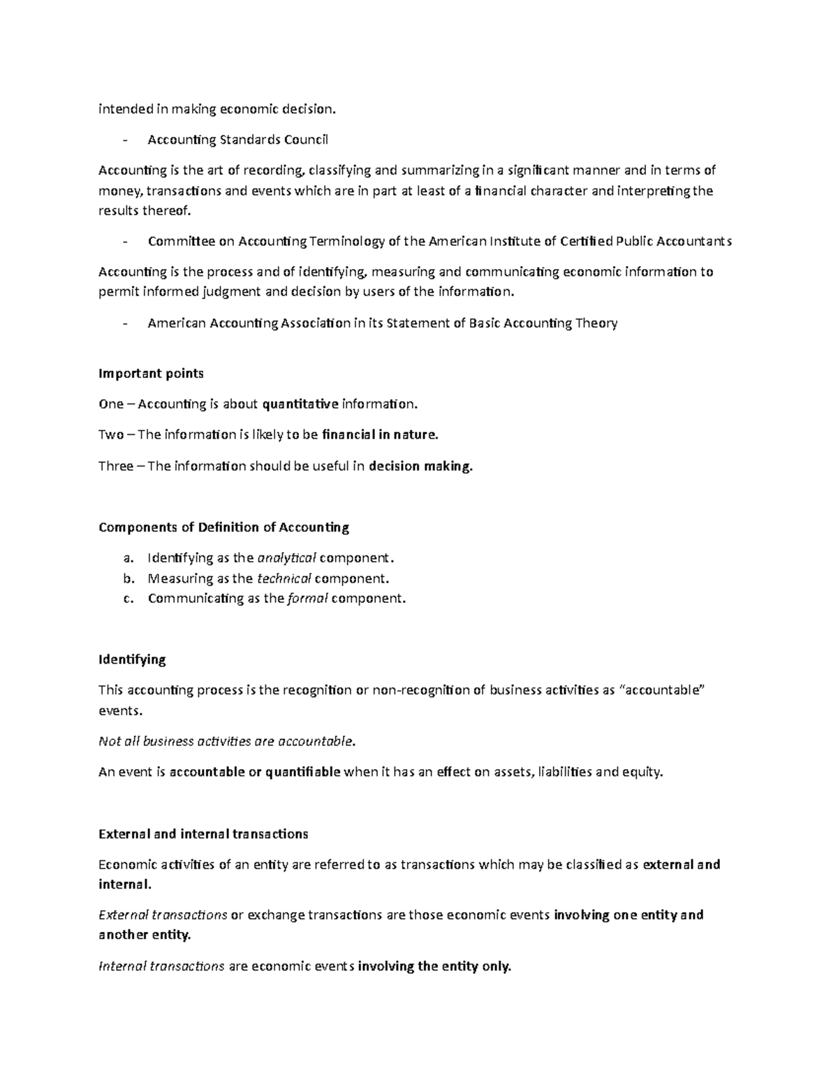 Accounting profession description and history - intended in making ...