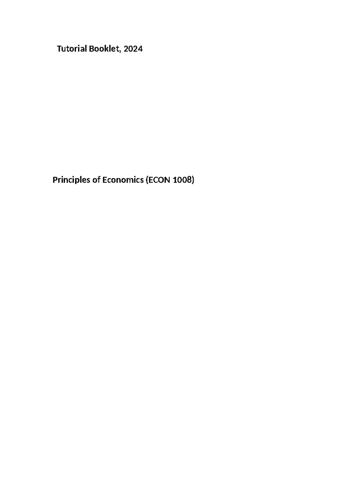 Tutorial Booklet - These questions are designed to help you to ...